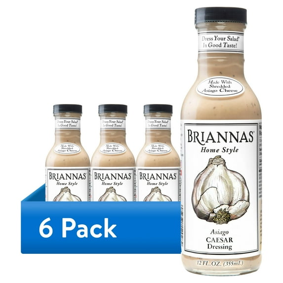 (6 pack) Briannas Home Style Asiago Caesar Dressing, 12 fl oz - Walmart.com