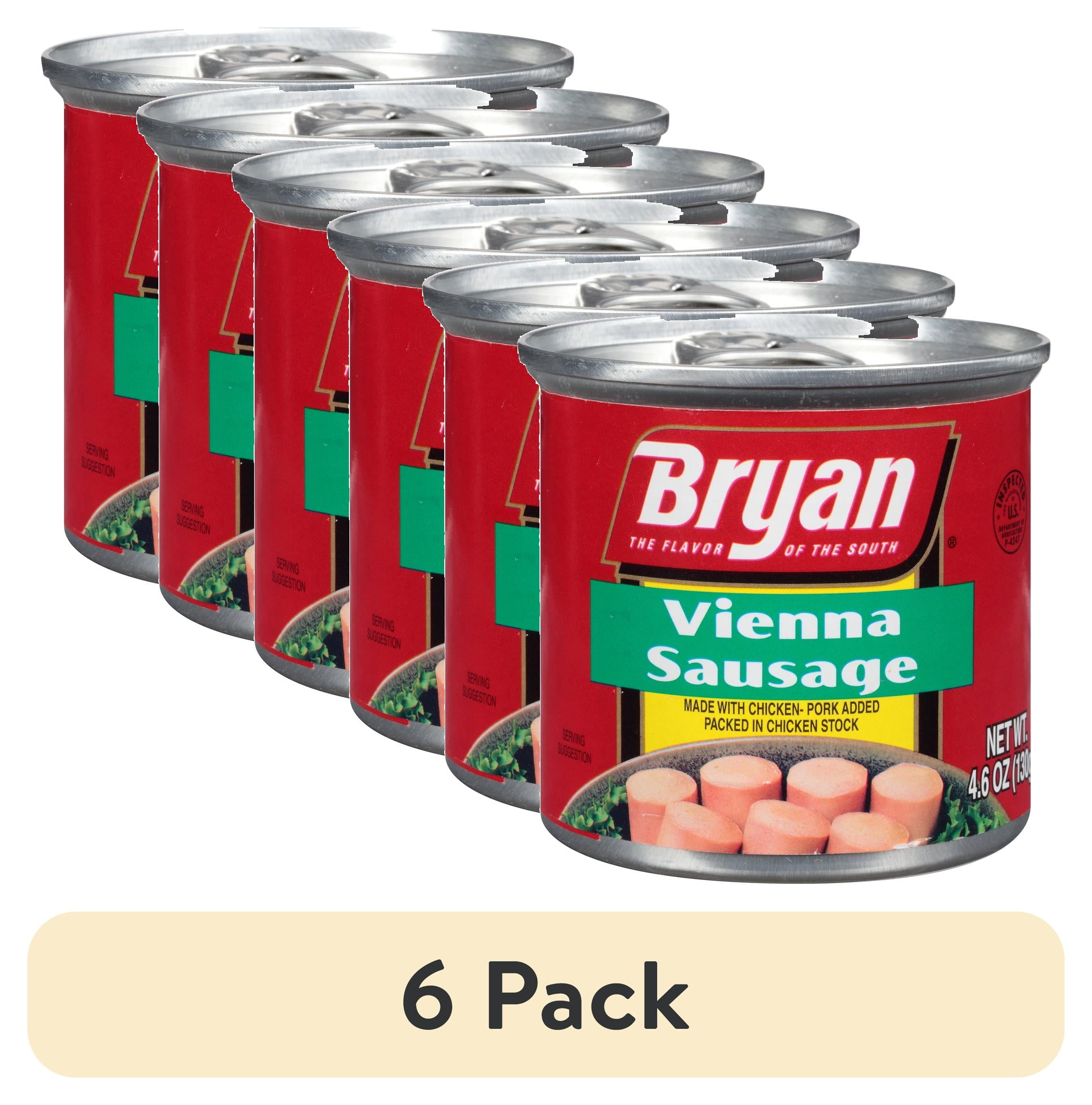 (6 pack) Bryan Vienna Sausage, Gluten Free, Low Carb, 7g Protein per ...