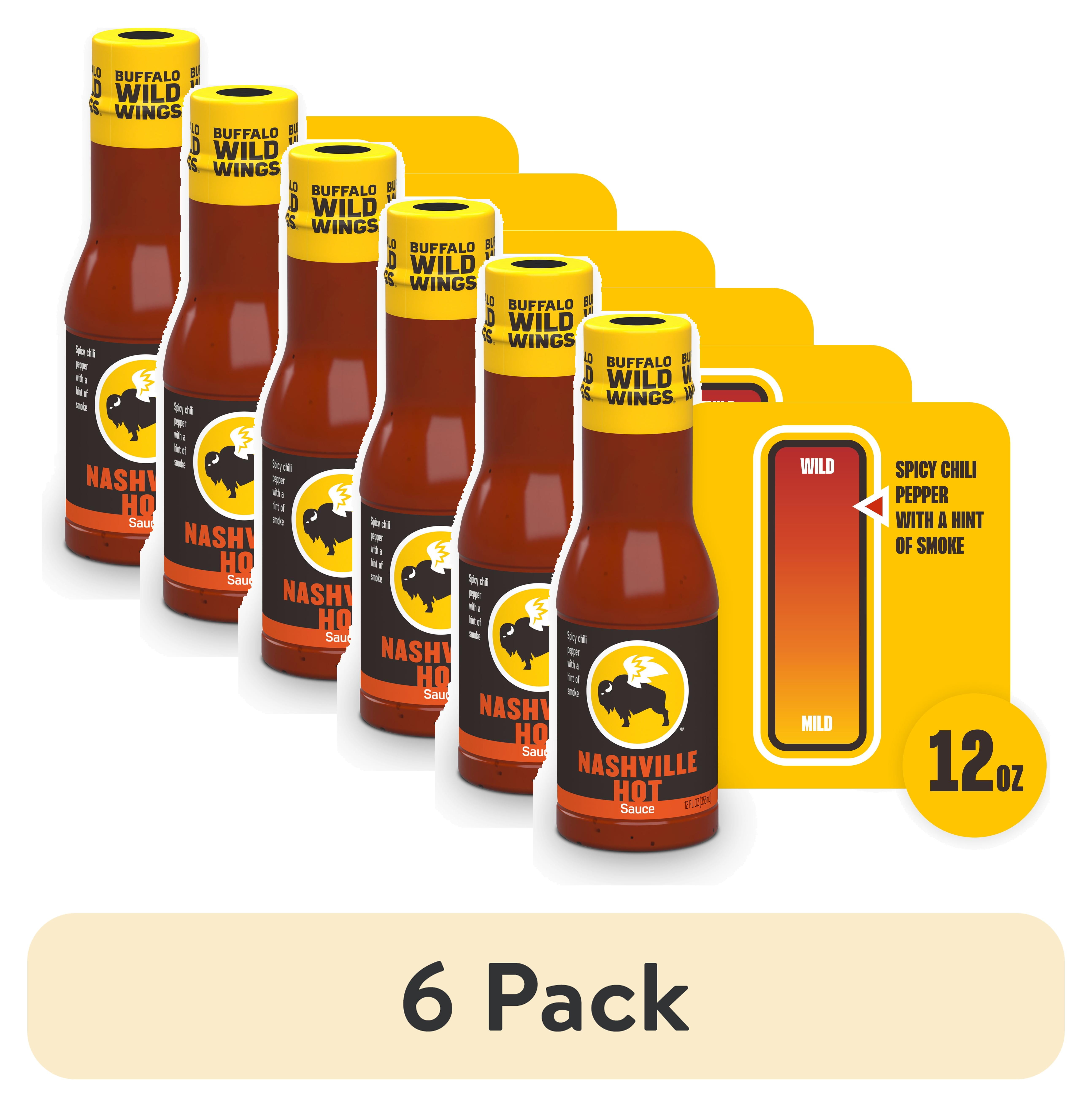 (6 pack) Buffalo Wild Wings Nashville Hot Sauce, 12 fl. oz. - Walmart.com