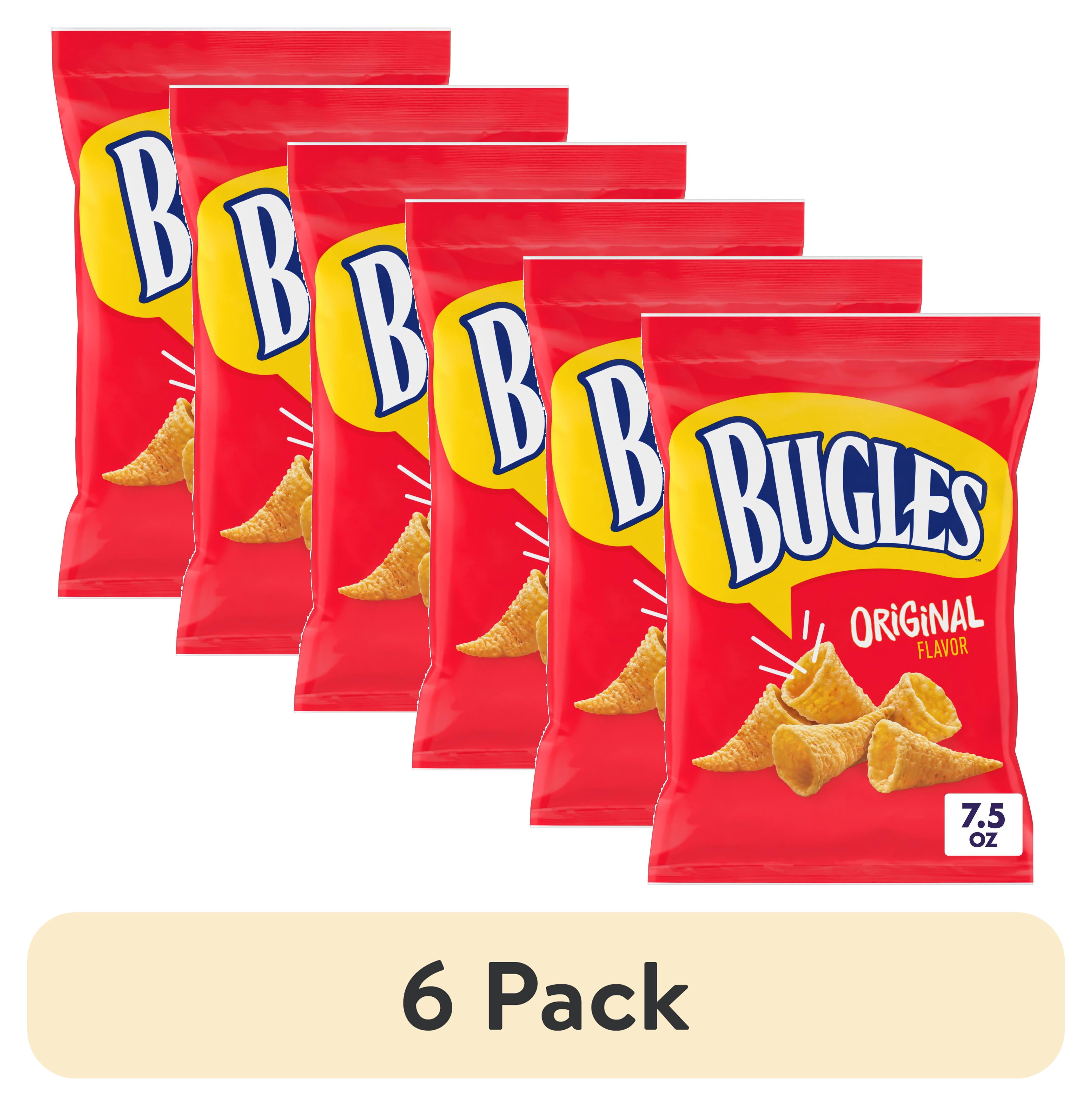 (6 pack) Bugles Original Crispy Corn Snacks, Snack Bag, 7.5 oz ...
