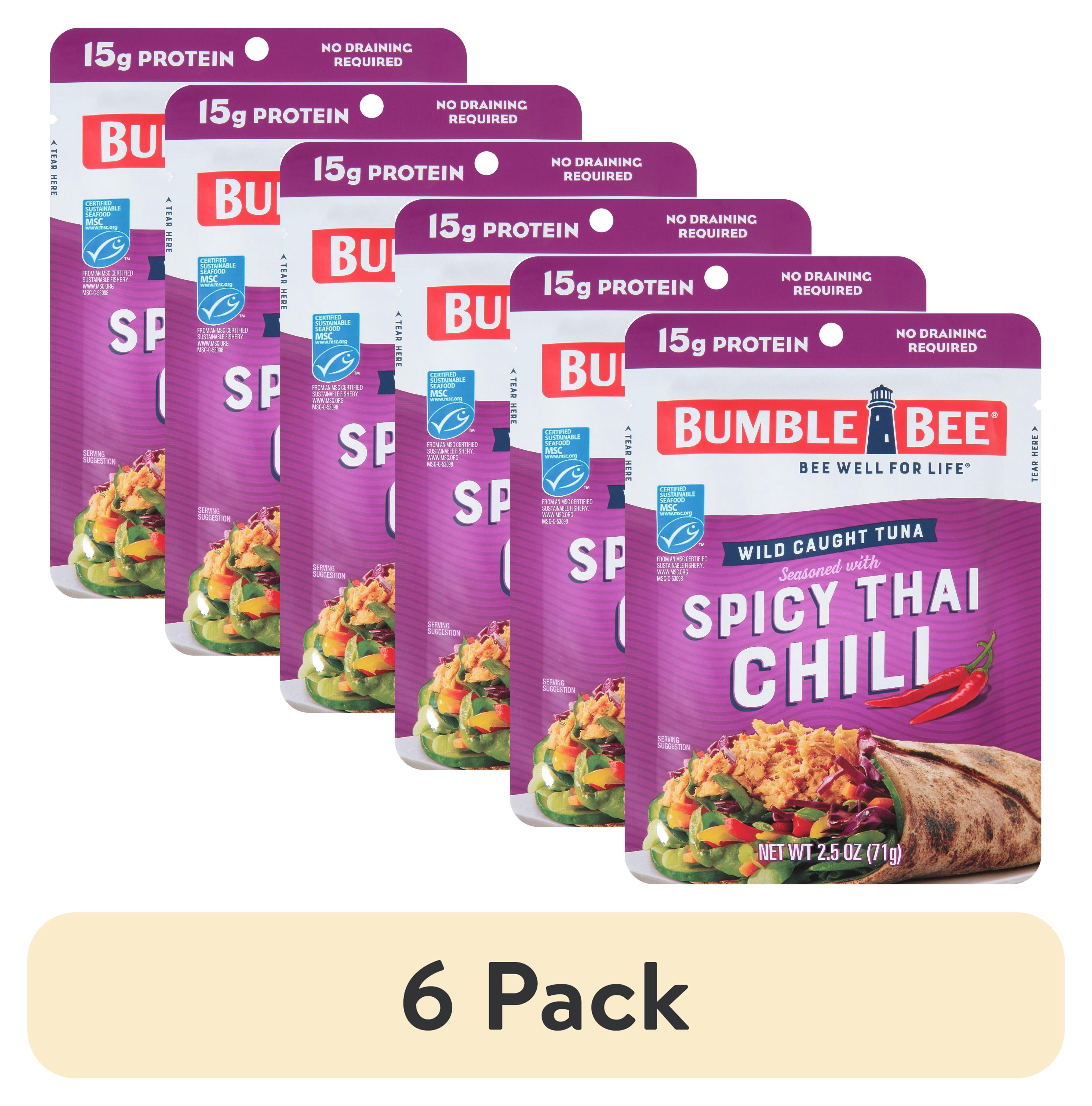 (6 pack) Bumble Bee Spicy Thai Chili Seasoned Light Tuna, Wild Caught ...