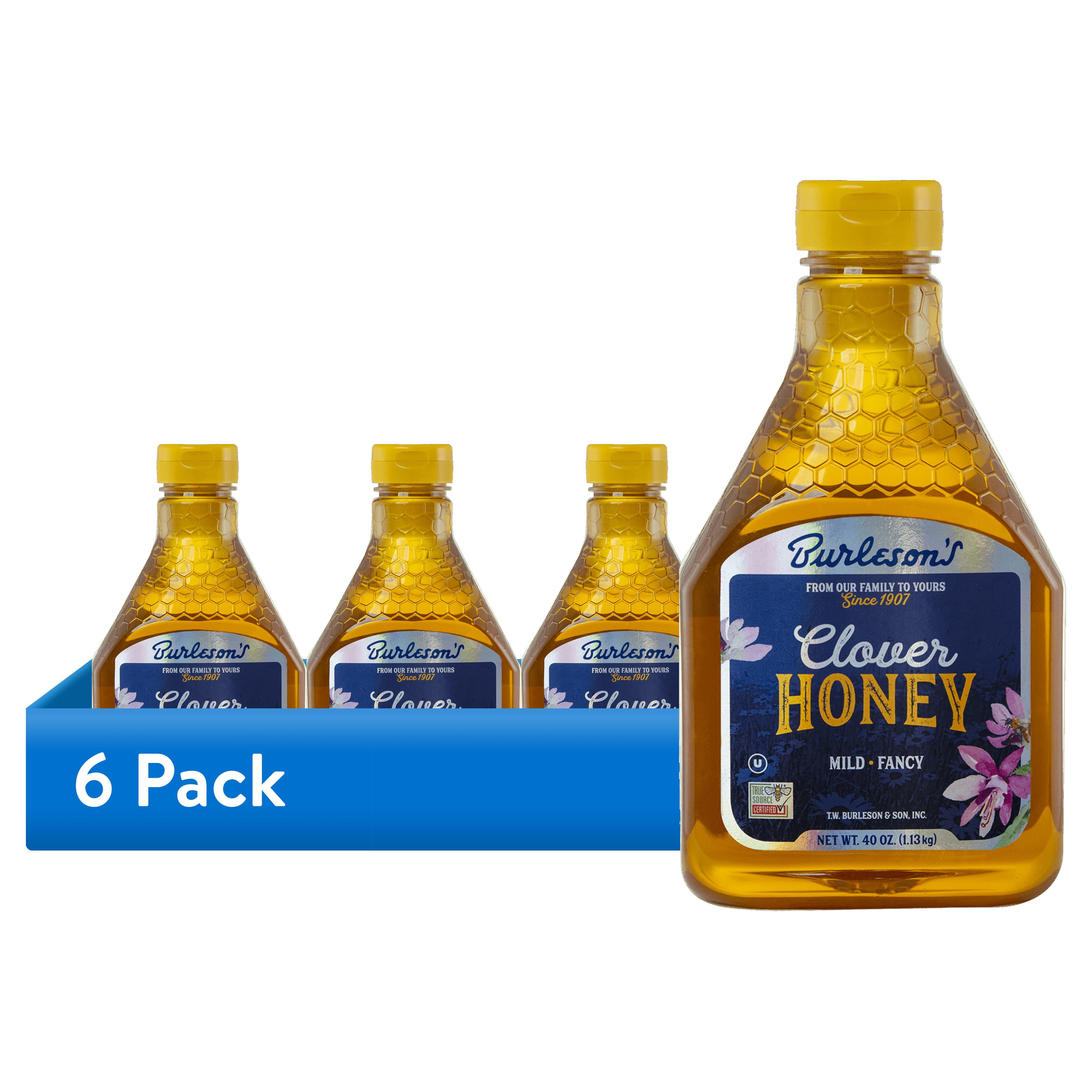 (6 pack) Burleson's Grade A Natural Clover Honey, 40 fl. oz. - Walmart.com