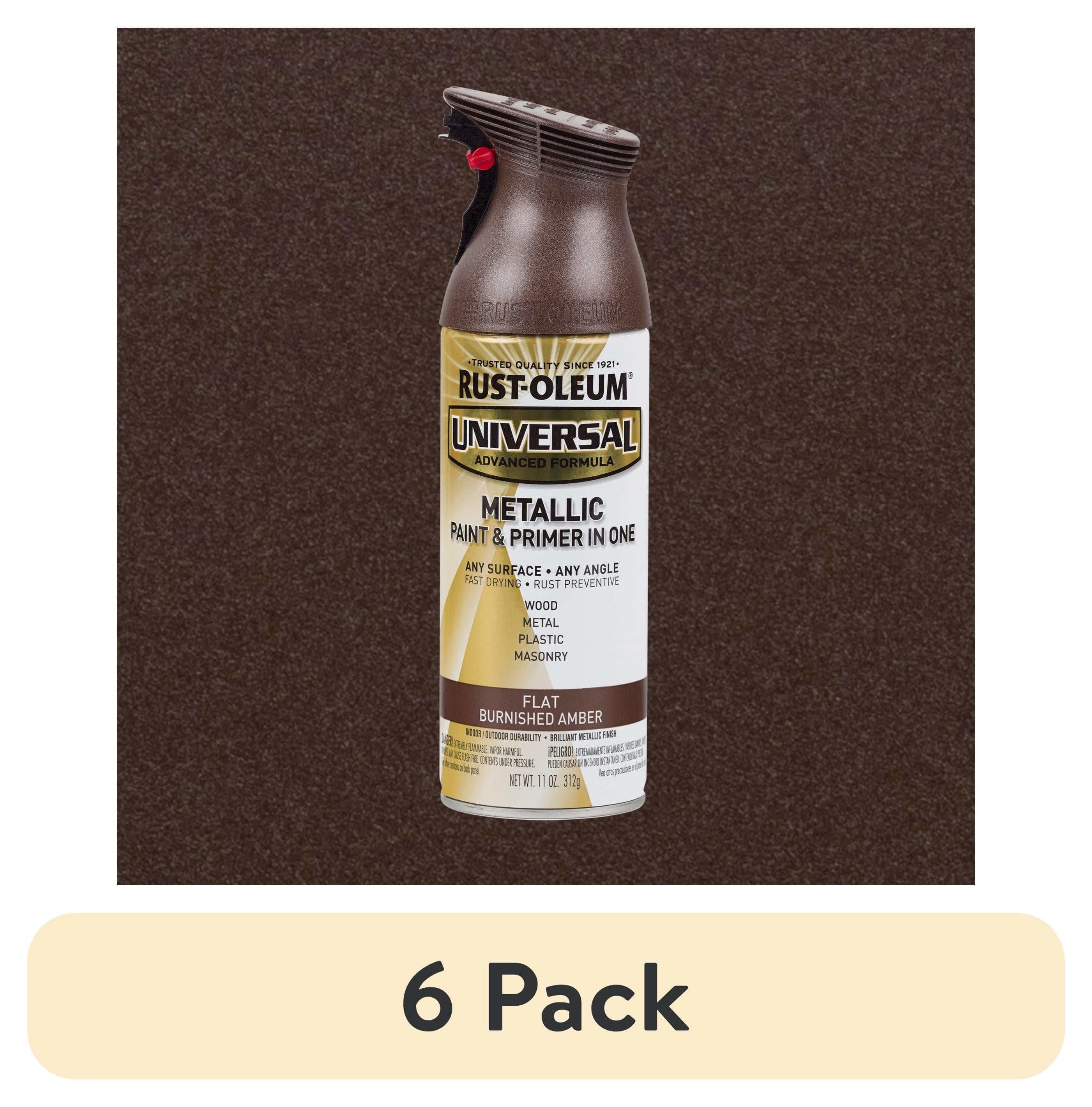(6 pack) Burnished Amber, Rust-Oleum Universal Metallic Paint & Primer ...