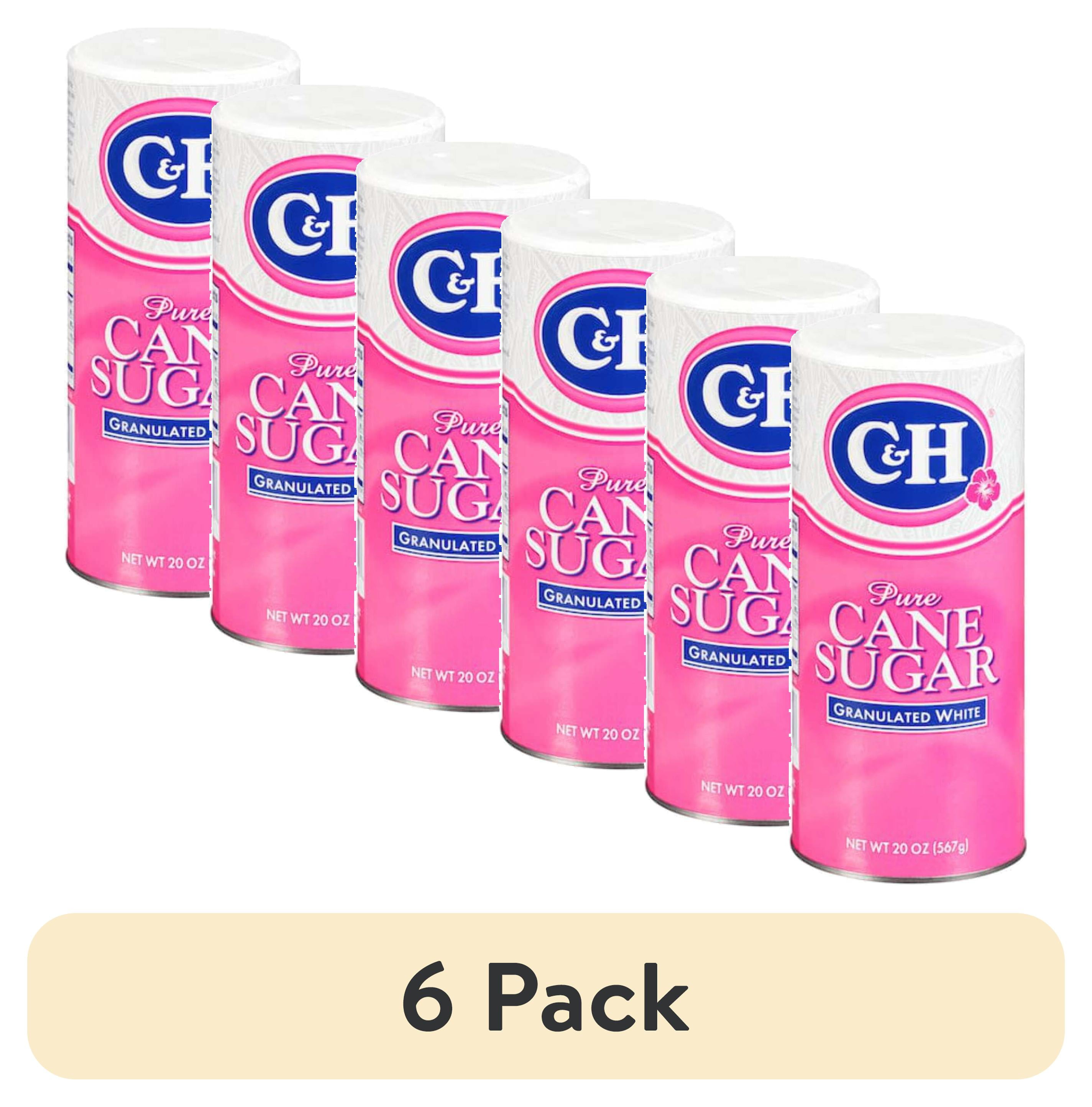(6 pack) C&H Pure Cane Premium Granulated Sugar 20 oz - Walmart.com