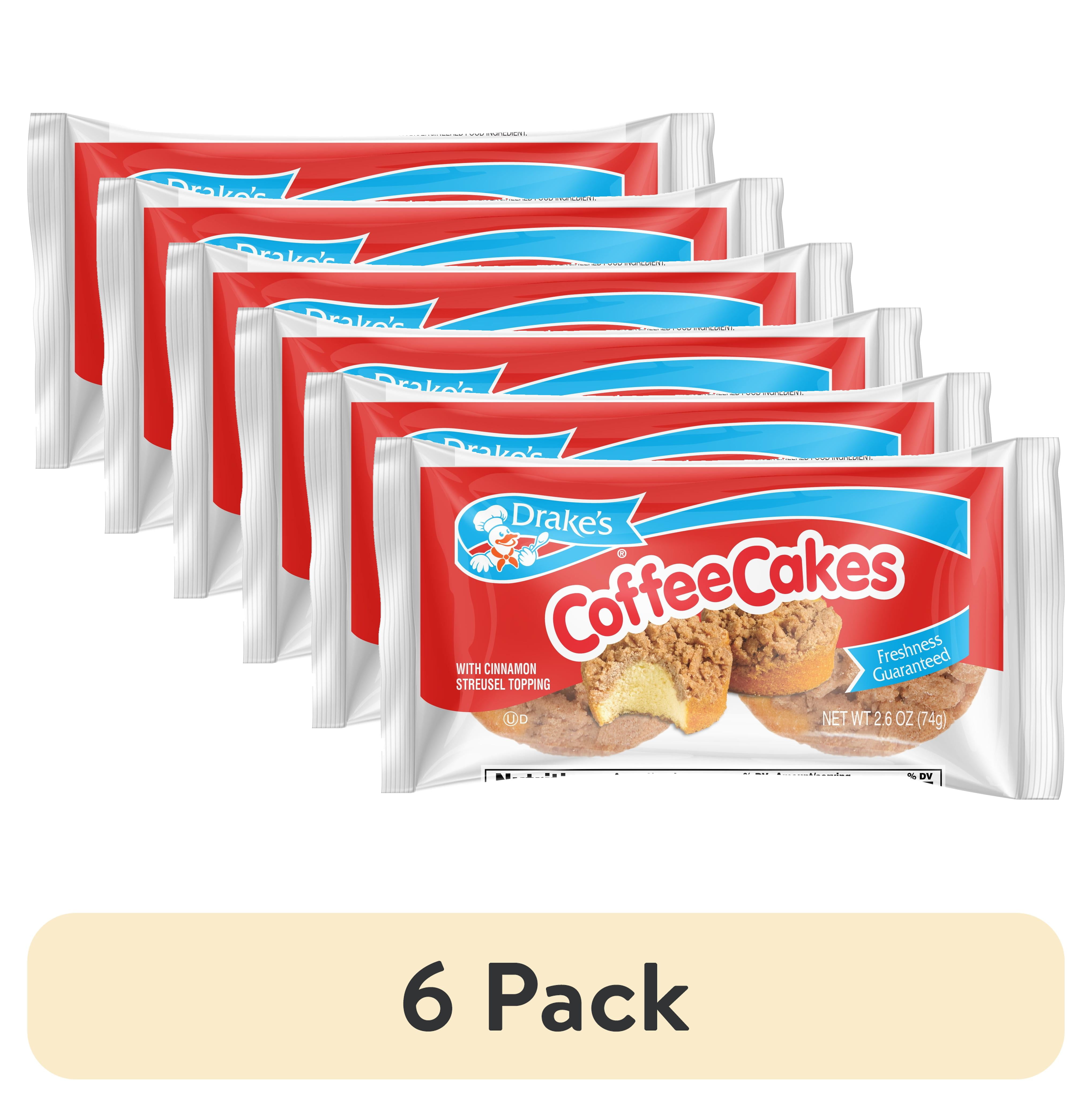 (6 pack) Cakes, Drake's Snack Coffee Cakes with cinnamon streusel ...