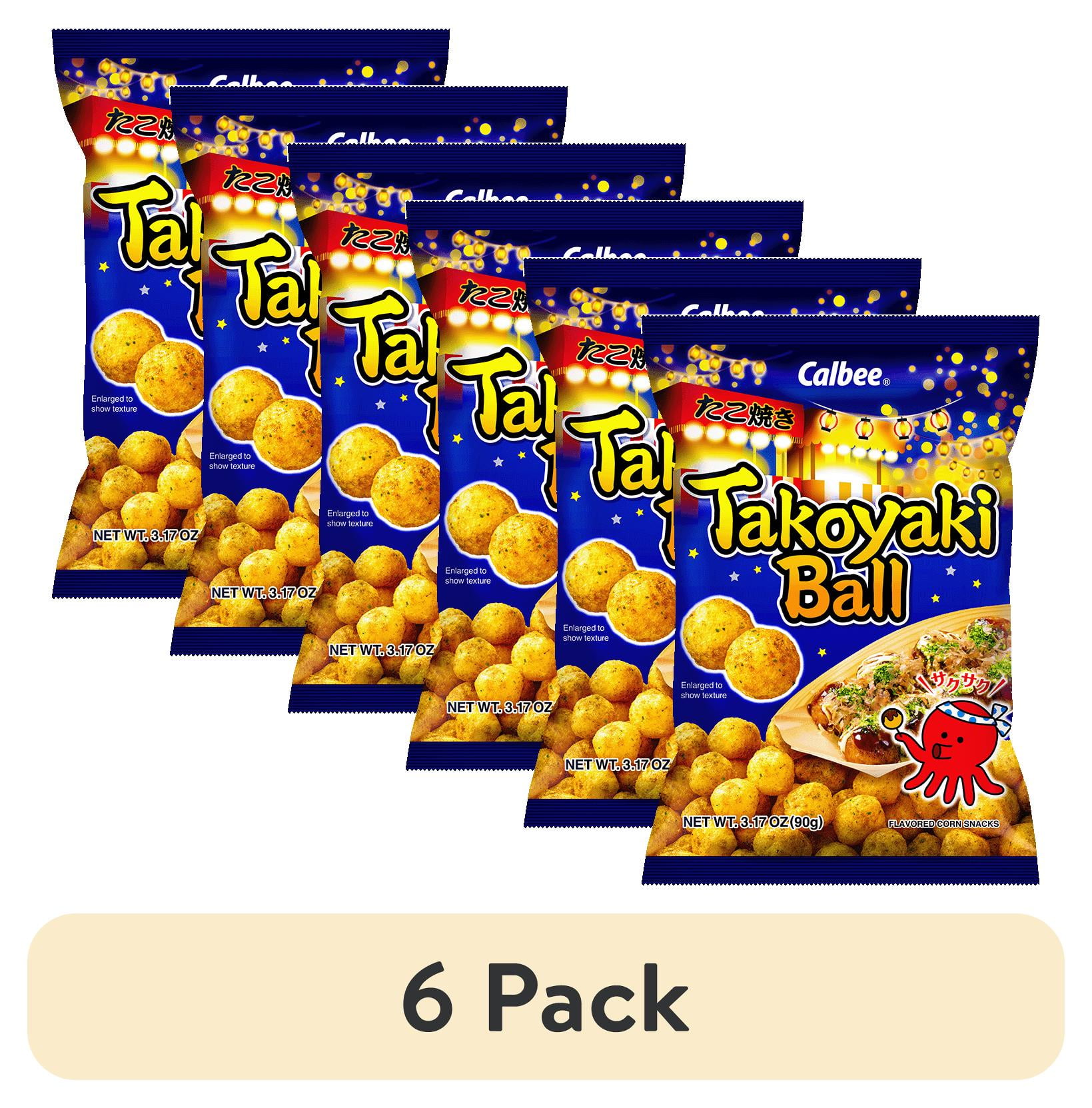 (6 pack) Calbee Takoyaki Ball Flavored Corn Puffs Japanese-Style BBQ ...