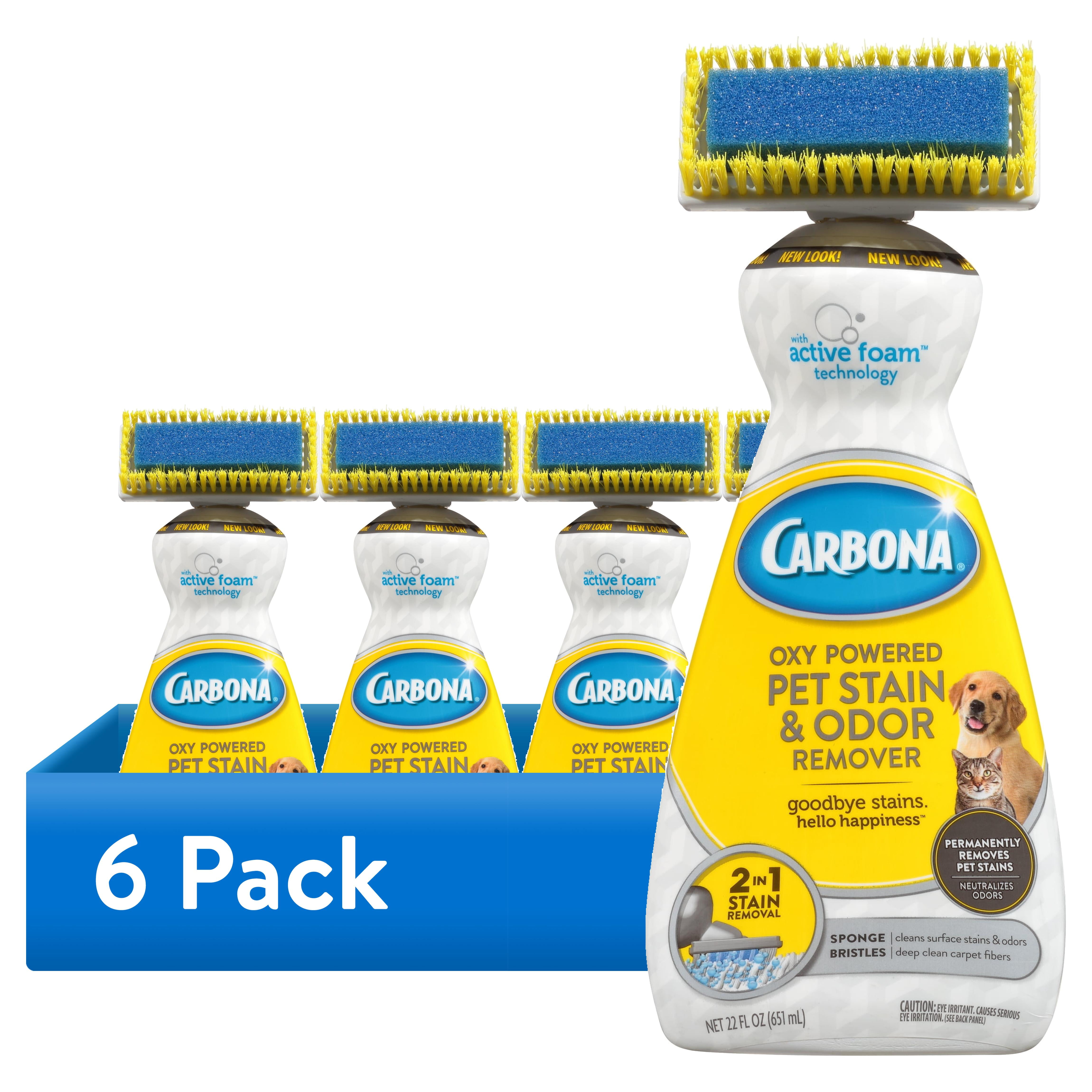 (6 pack) Carbona Oxy Powered Pet Stain & Odor Remover, Unscented, 22 fl ...