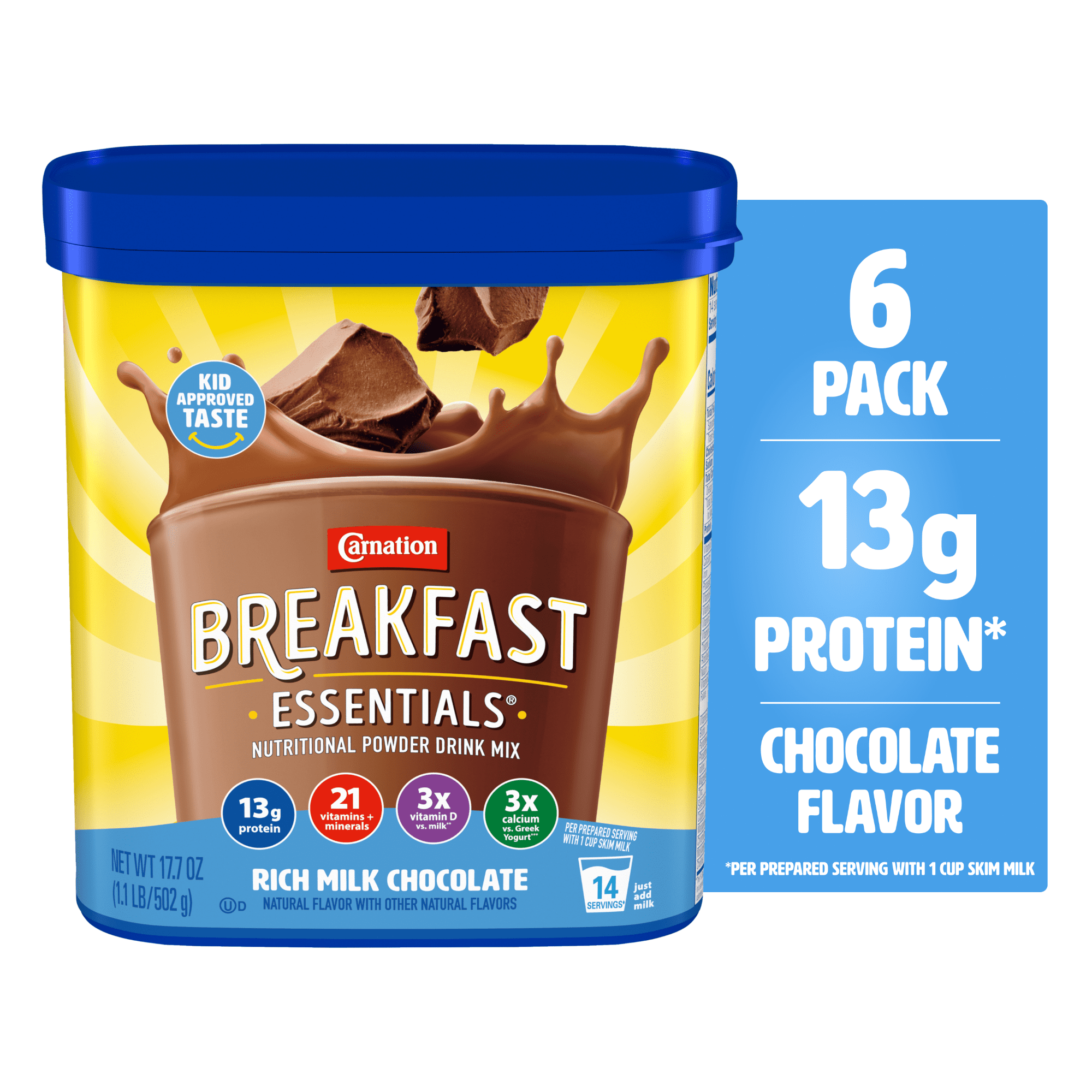 (6 pack) Carnation Breakfast Essentials Rich Milk Chocolate Protein ...