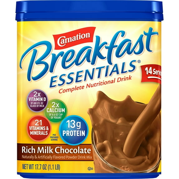 (6 pack) Carnation Breakfast Essentials Powder Nutritional Shake Drink Mix, Rich Milk Chocolate ...