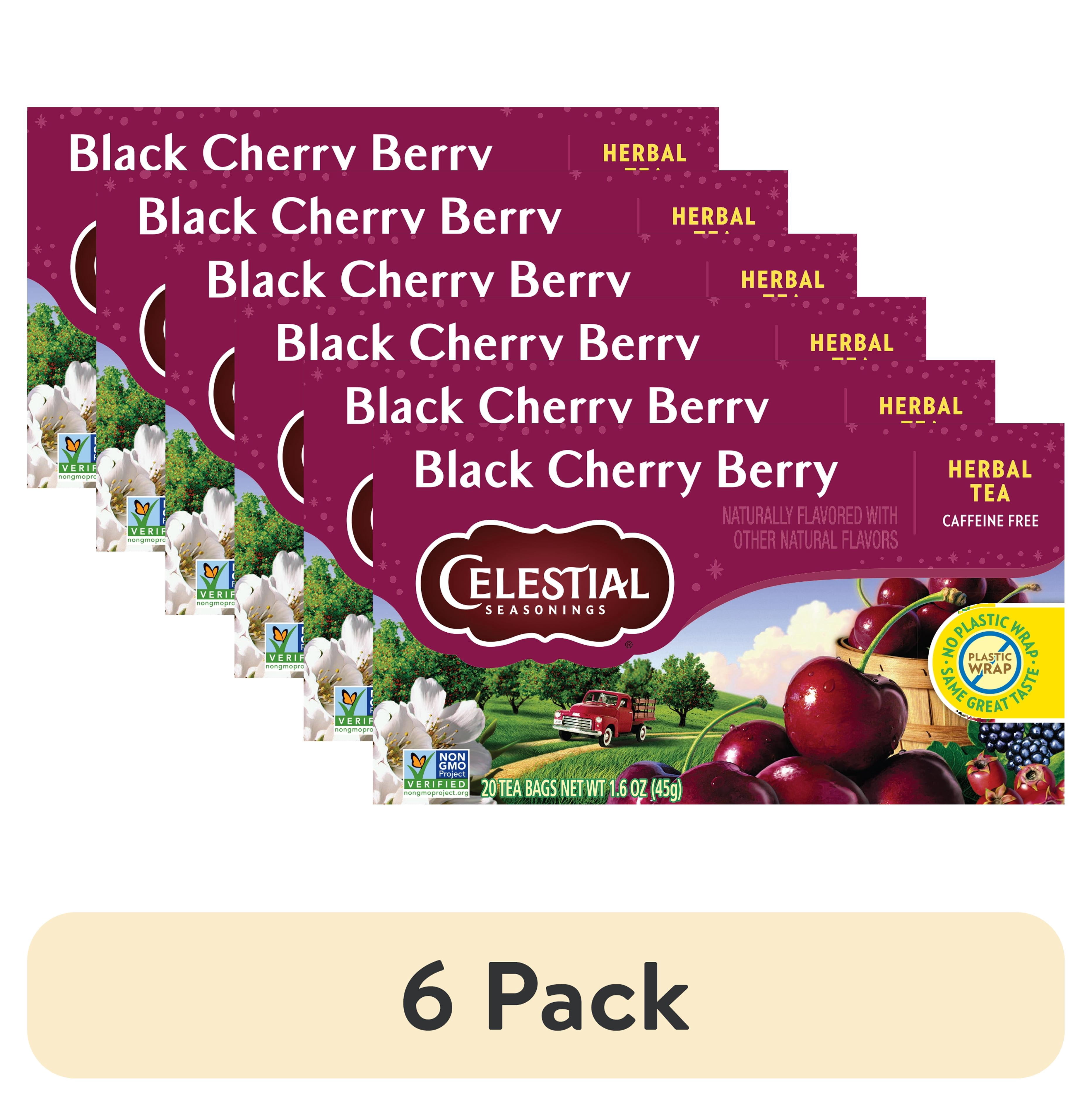(6 pack) Celestial Seasonings Black Cherry Berry Herbal Tea Bags (20 ...