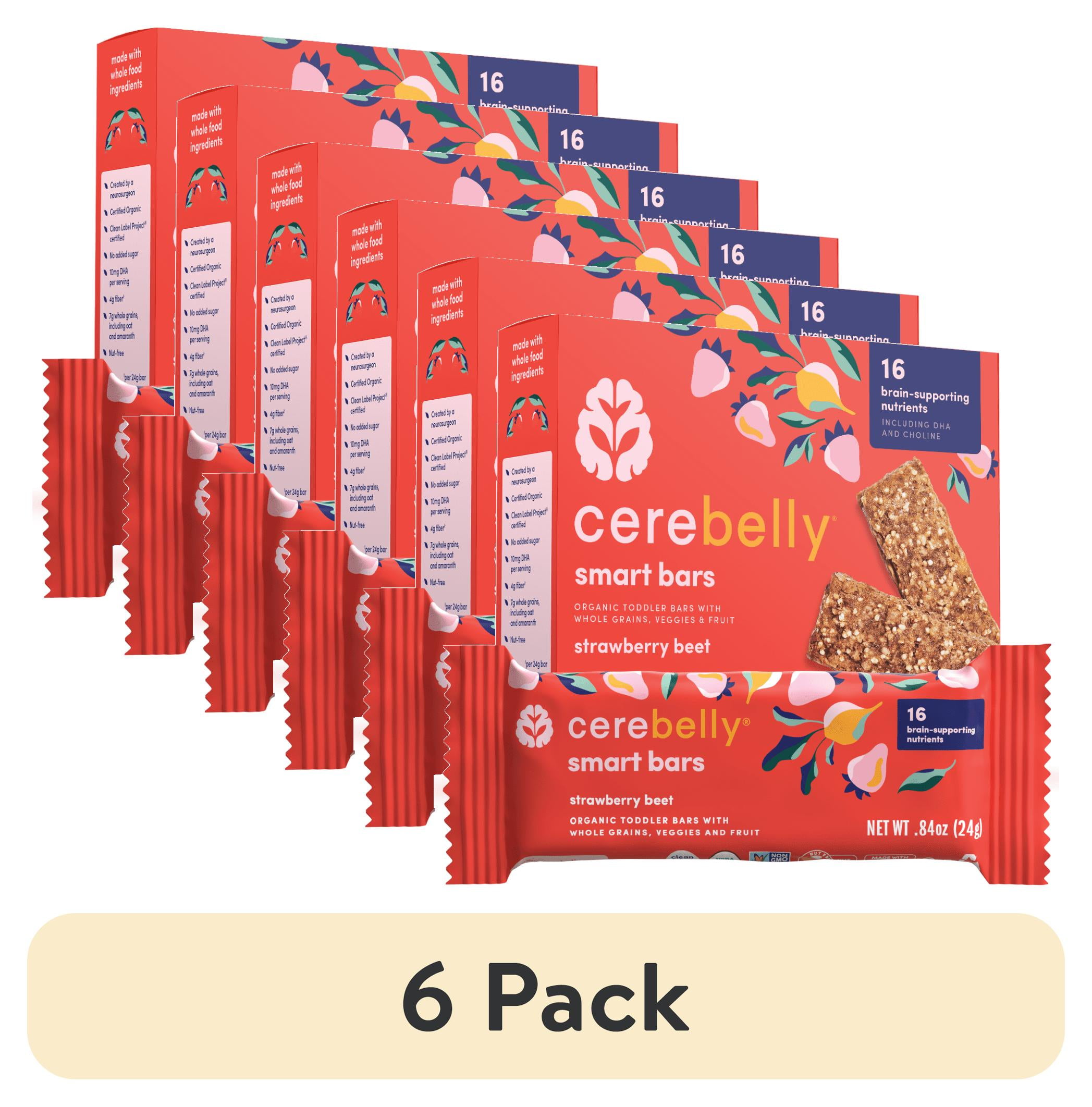 (6 pack) Cerebelly Organic Smart Bar, for Toddlers, Strawberry Beet, 5 Count - Walmart.com