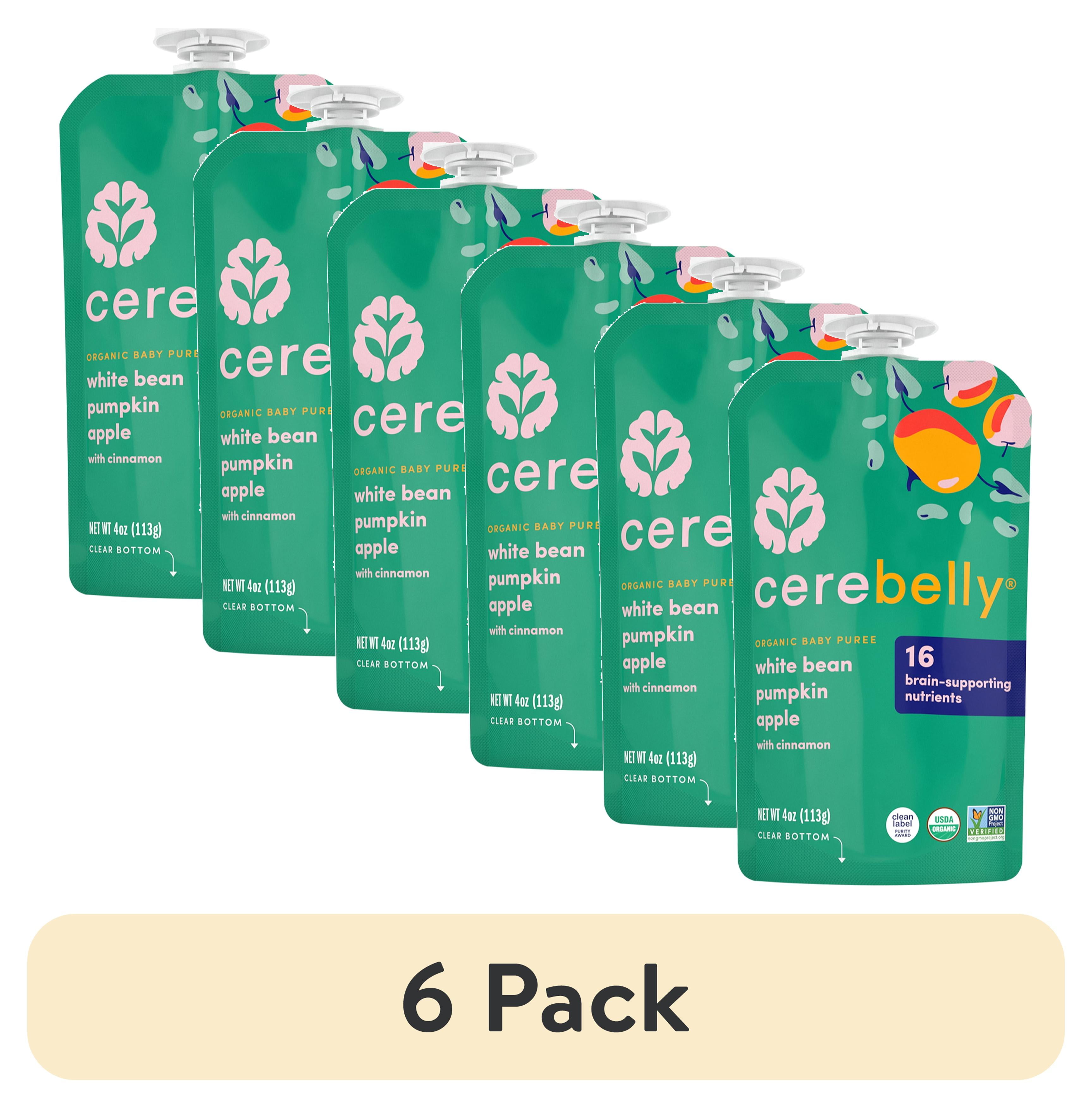 (6 pack) Cerebelly Organic Stage 2 Baby Food, White Bean Pumpkin Apple, 4 oz Puree - Walmart.com