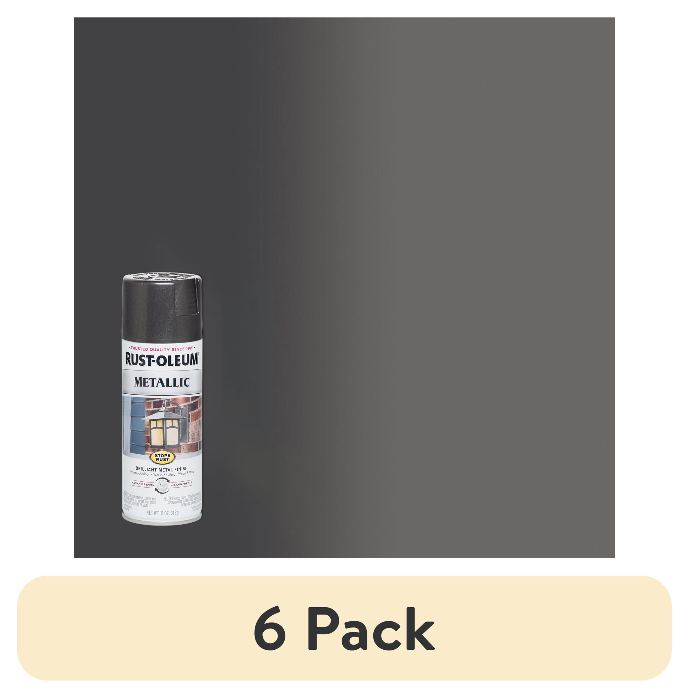 (6 pack) Charcoal, Rust-Oleum Stops Rust Metallic Paint-244228, 11 oz ...