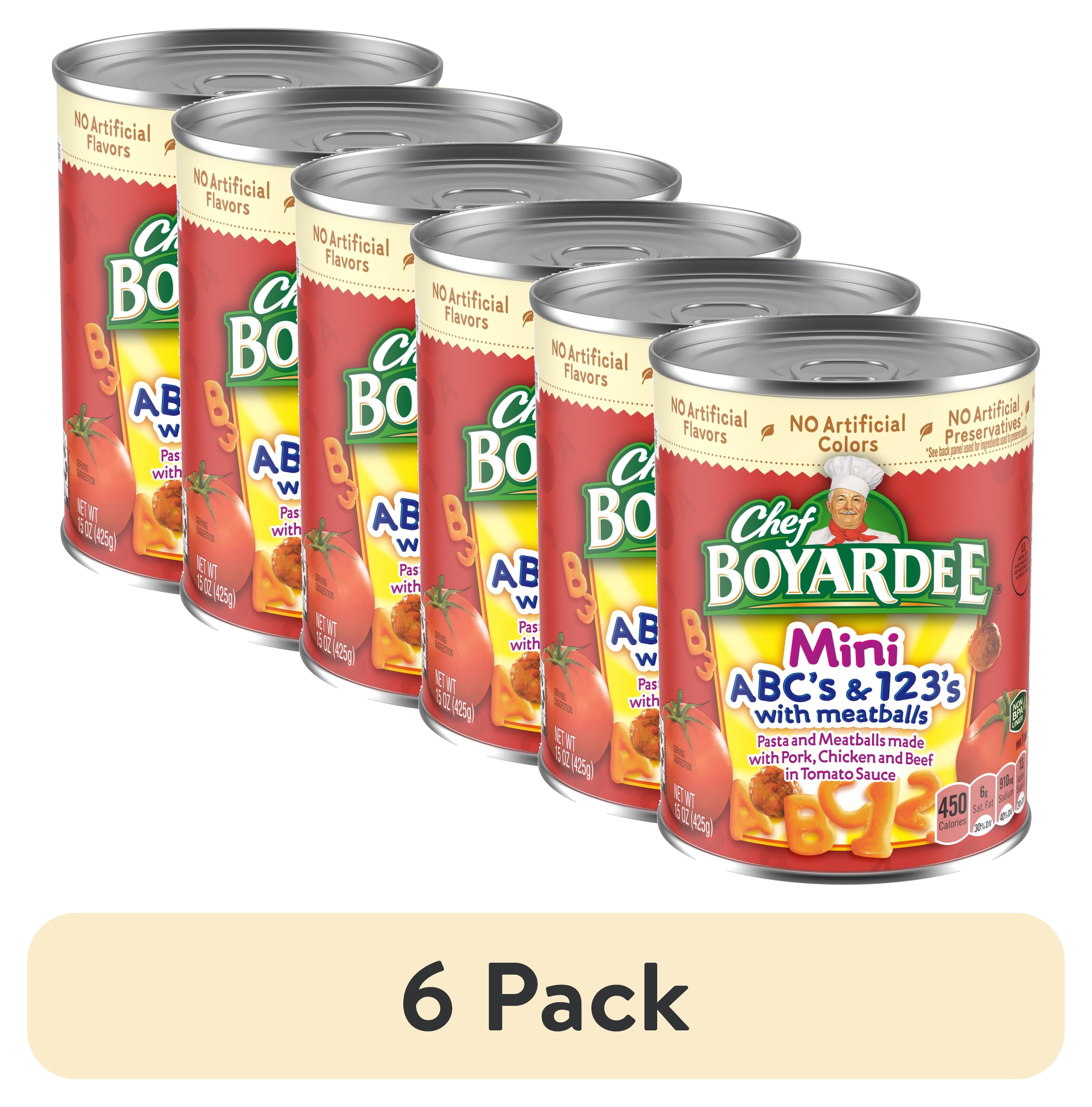 (6 pack) Chef Boyardee Mini ABC's and 123's with Meatballs in Tomato ...
