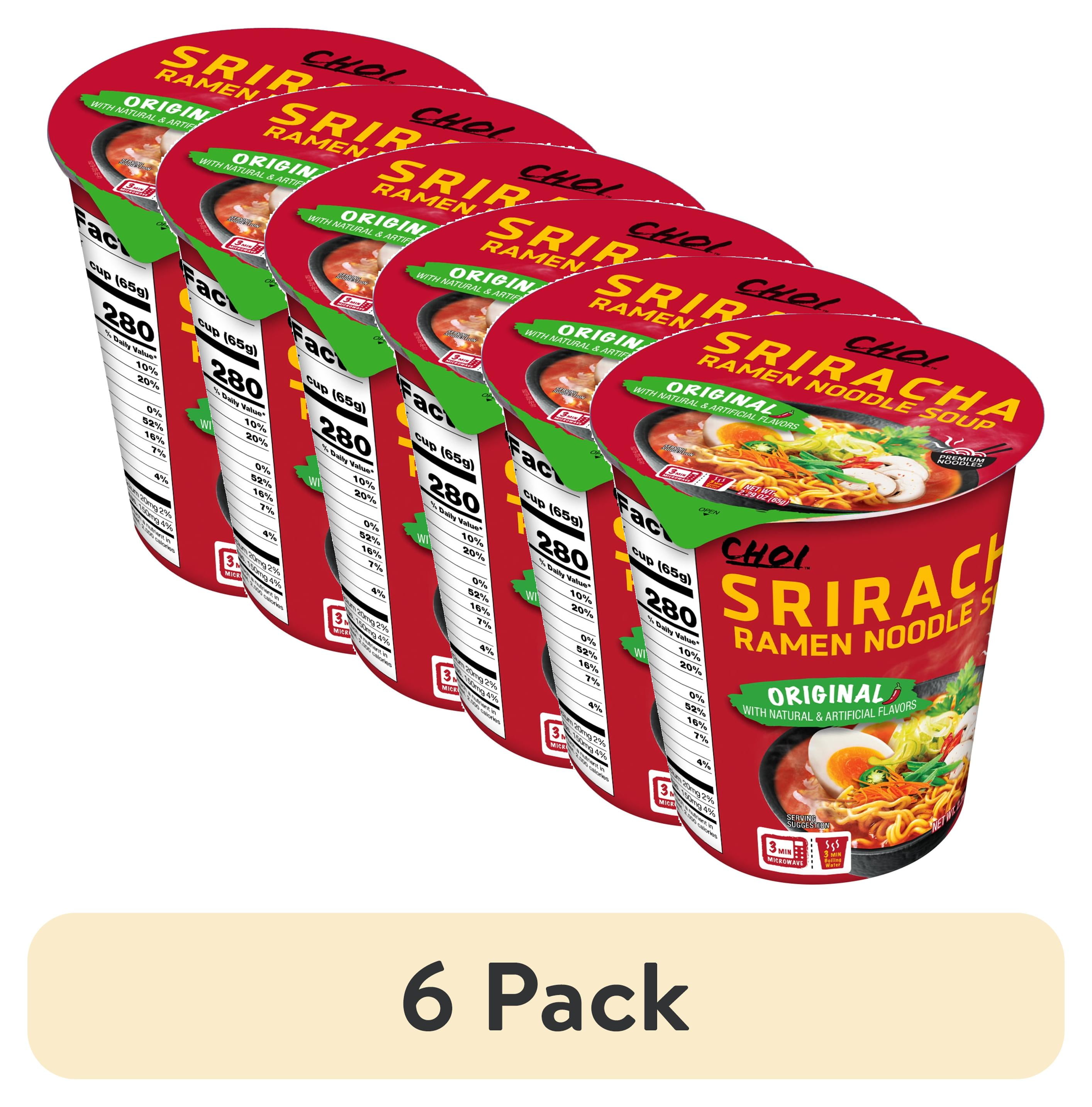 (6 pack) Choi Spicy Sriracha Original Flavor Ramen Cup, 2.29 oz ...