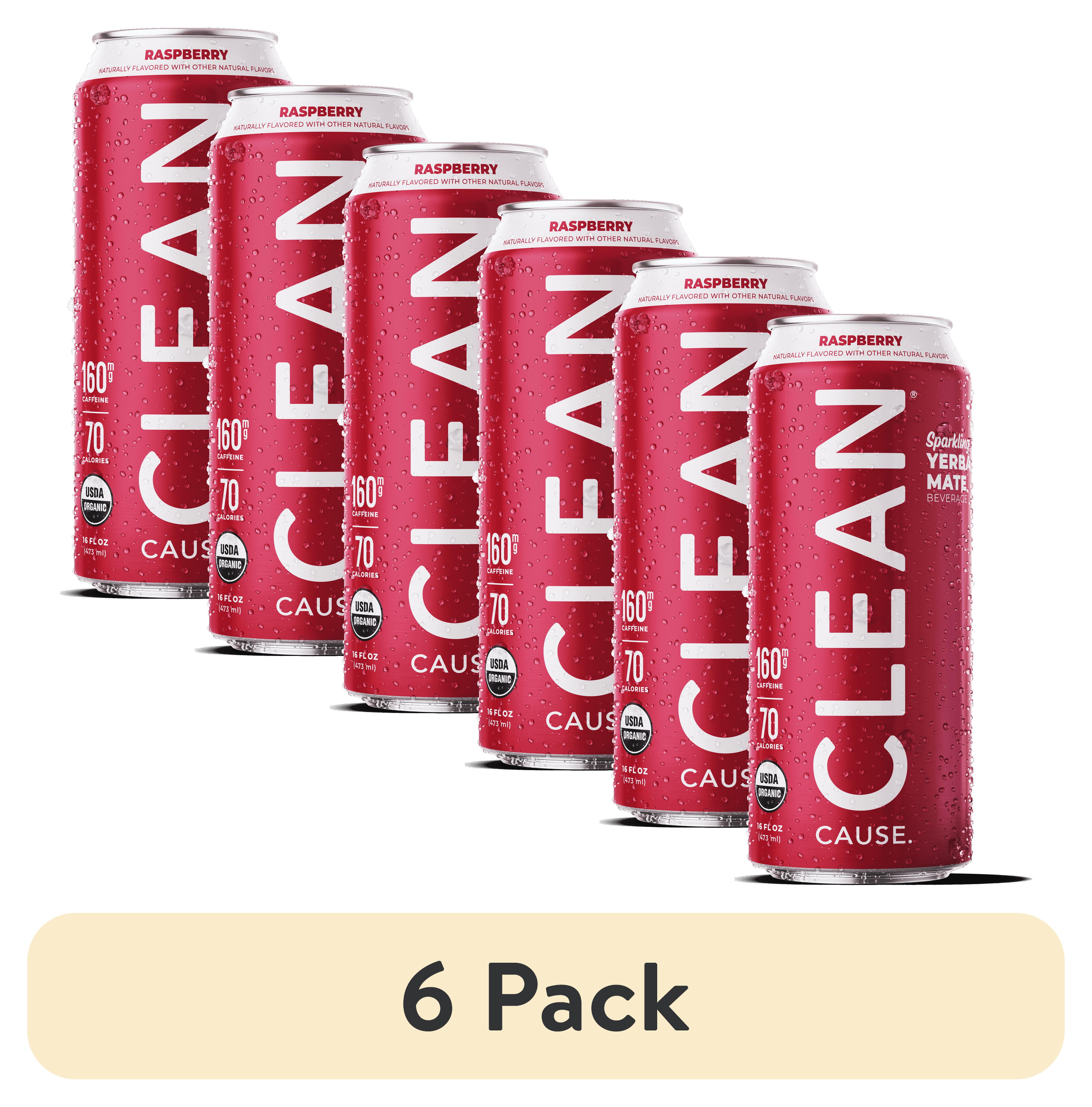(6 pack) Clean Cause Sparkling Yerba Mate, Raspberry, 16 fl oz ...