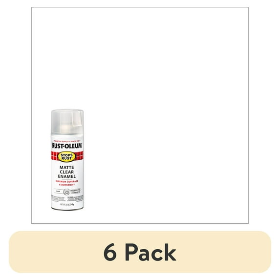 (6 pack) Clear, Rust-Oleum Stops Rust Matte Protective Enamel Spray ...