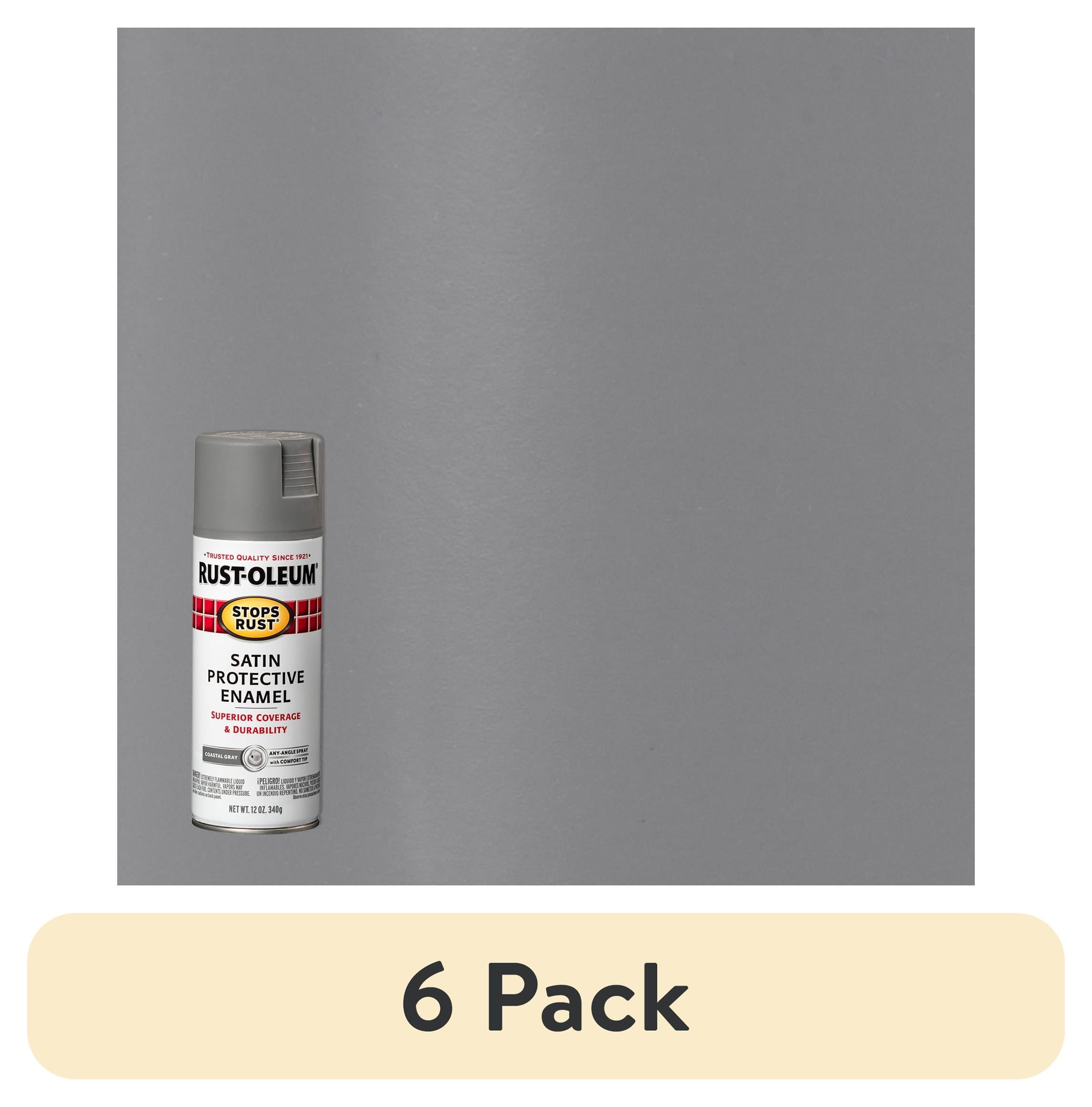 (6 pack) Coastal Gray , Rust-Oleum Stops Rust Satin Protective Enamel ...