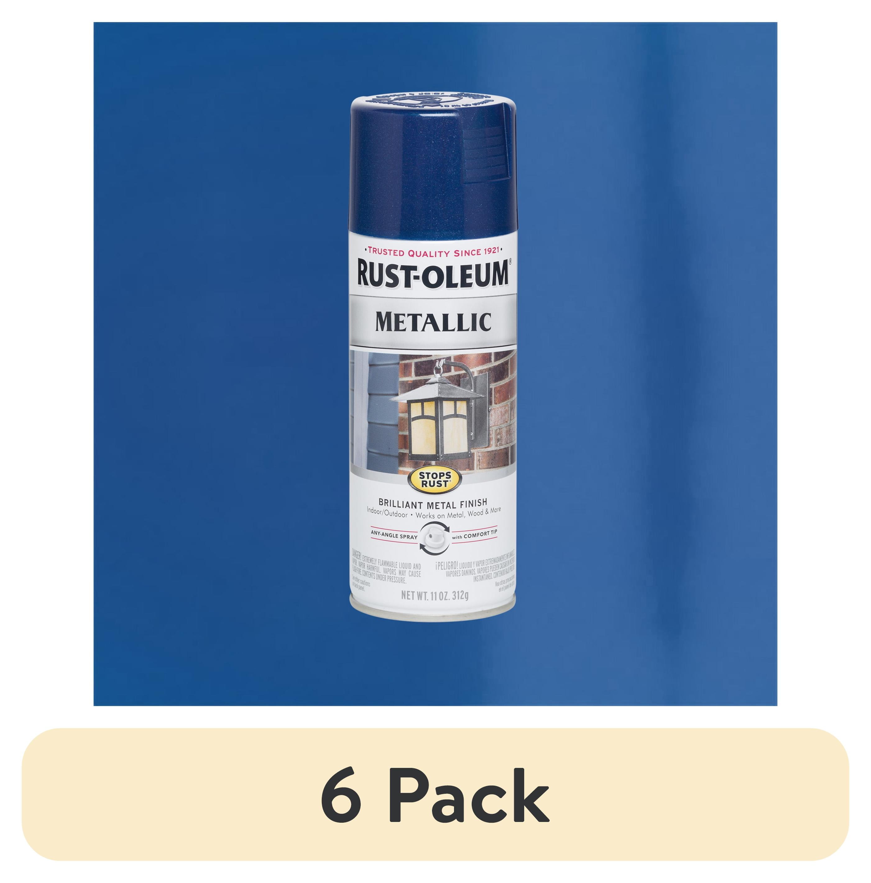 (6 pack) Cobalt Blue, Rust-Oleum Stops Rust Metallic Spray Paint ...