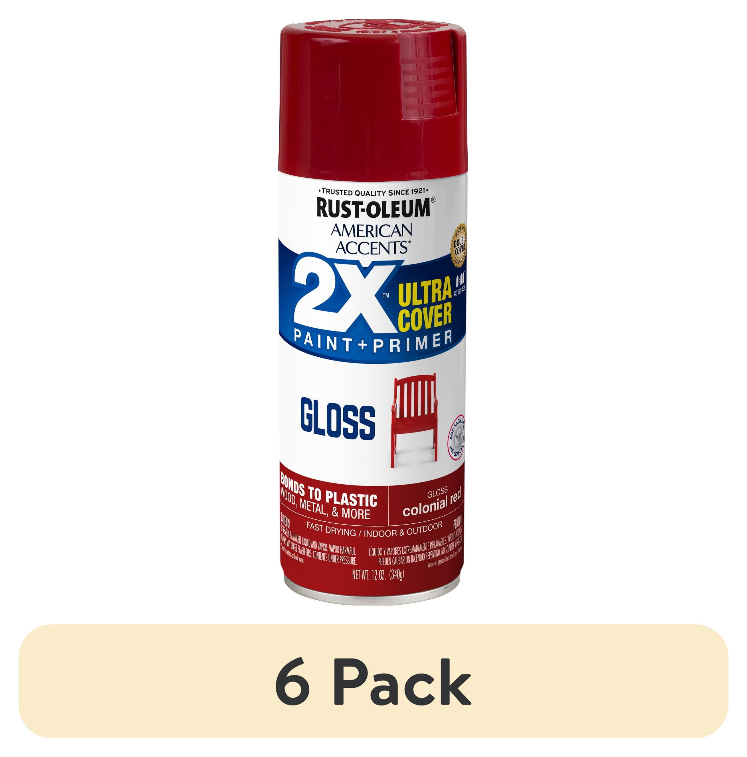 (6 pack) Colonial Red, Rust-Oleum American Accents 2X Ultra Cover Gloss ...
