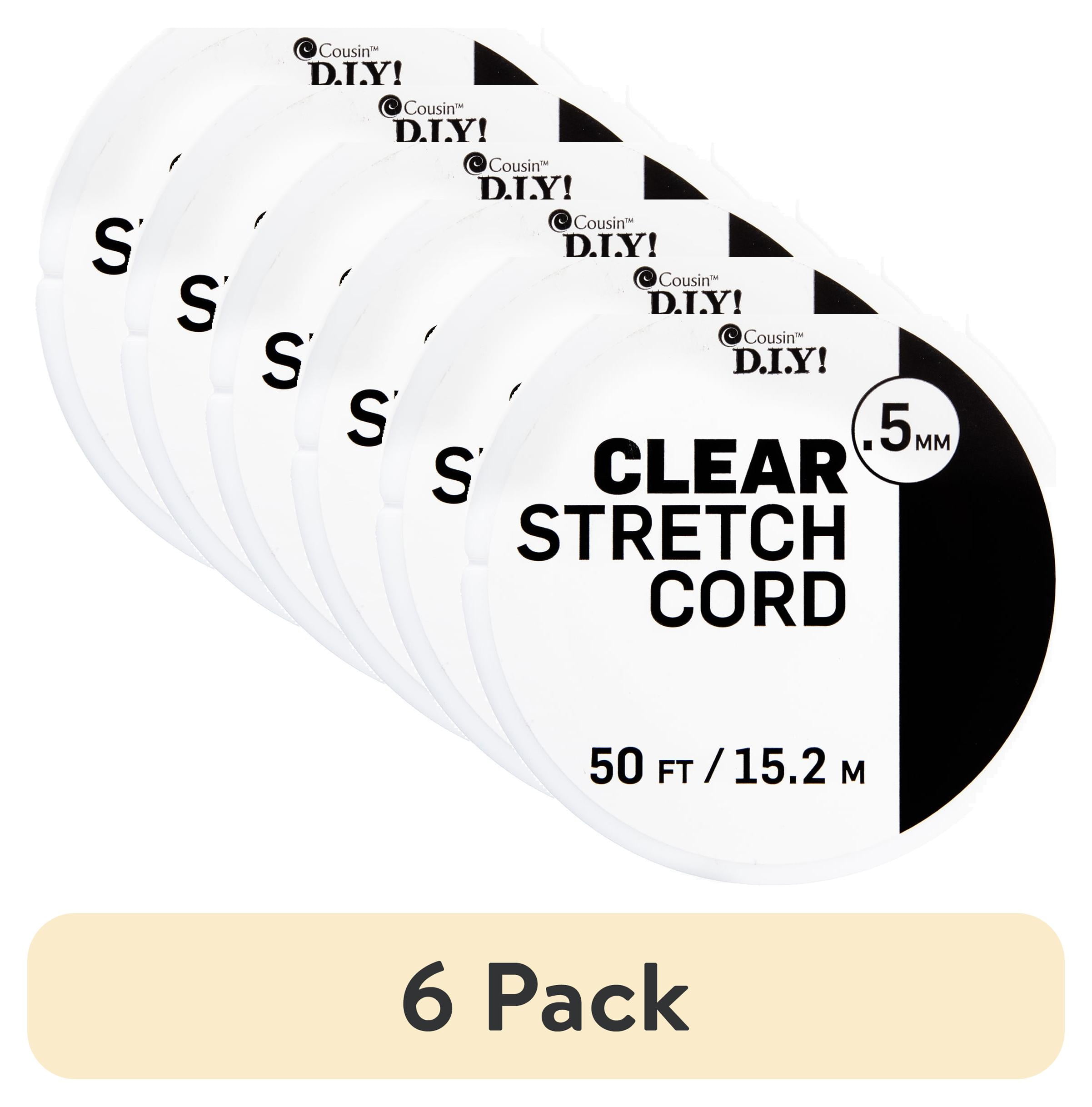 (6 pack) Cousin DIY 0.5 mm Clear Elastic Stretch Cord, 50 ft Roll ...