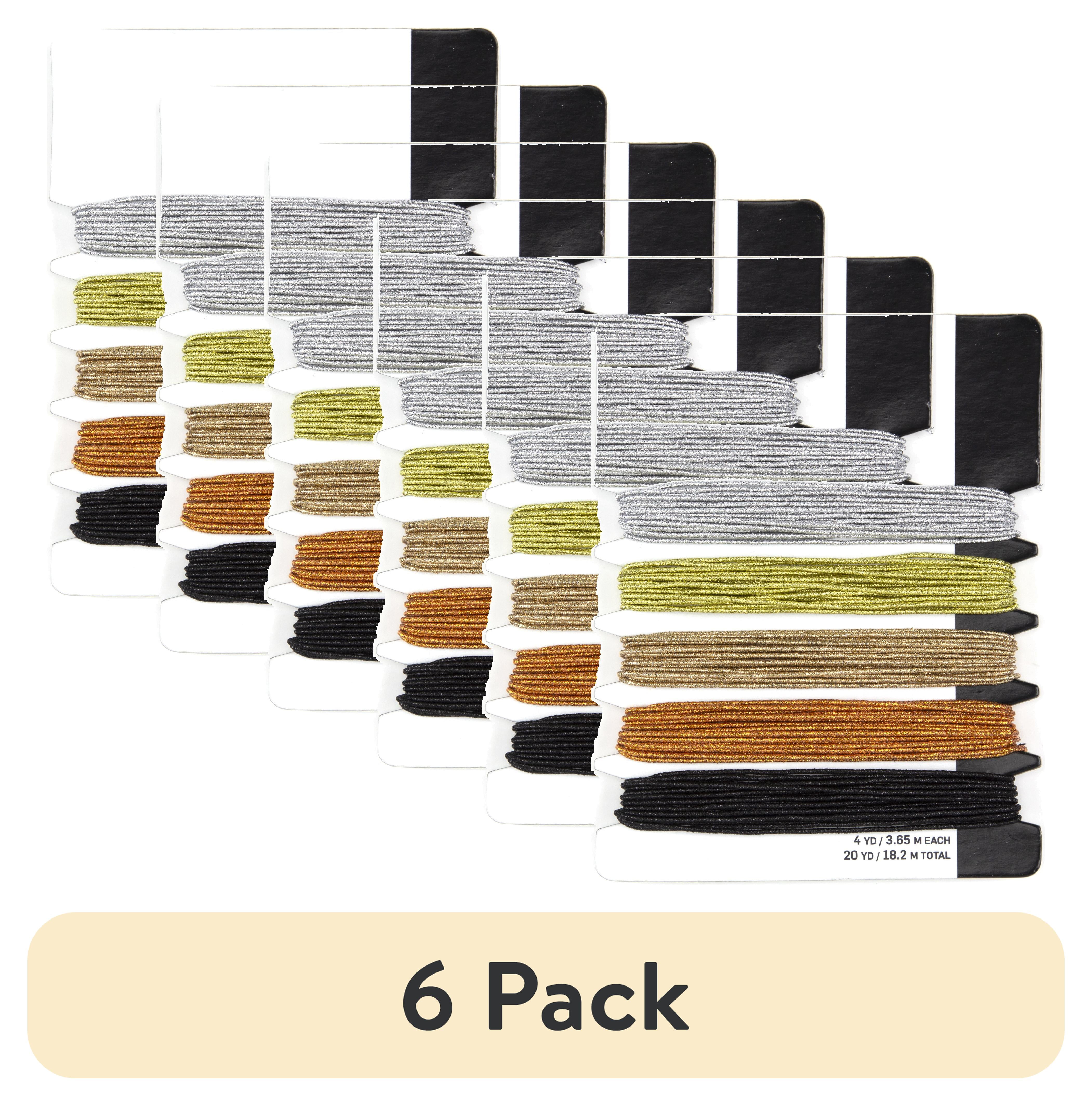 (6 pack) Cousin DIY Metallic Stretch Cord, Gold/Silver, 20 yd, 5 Piece ...