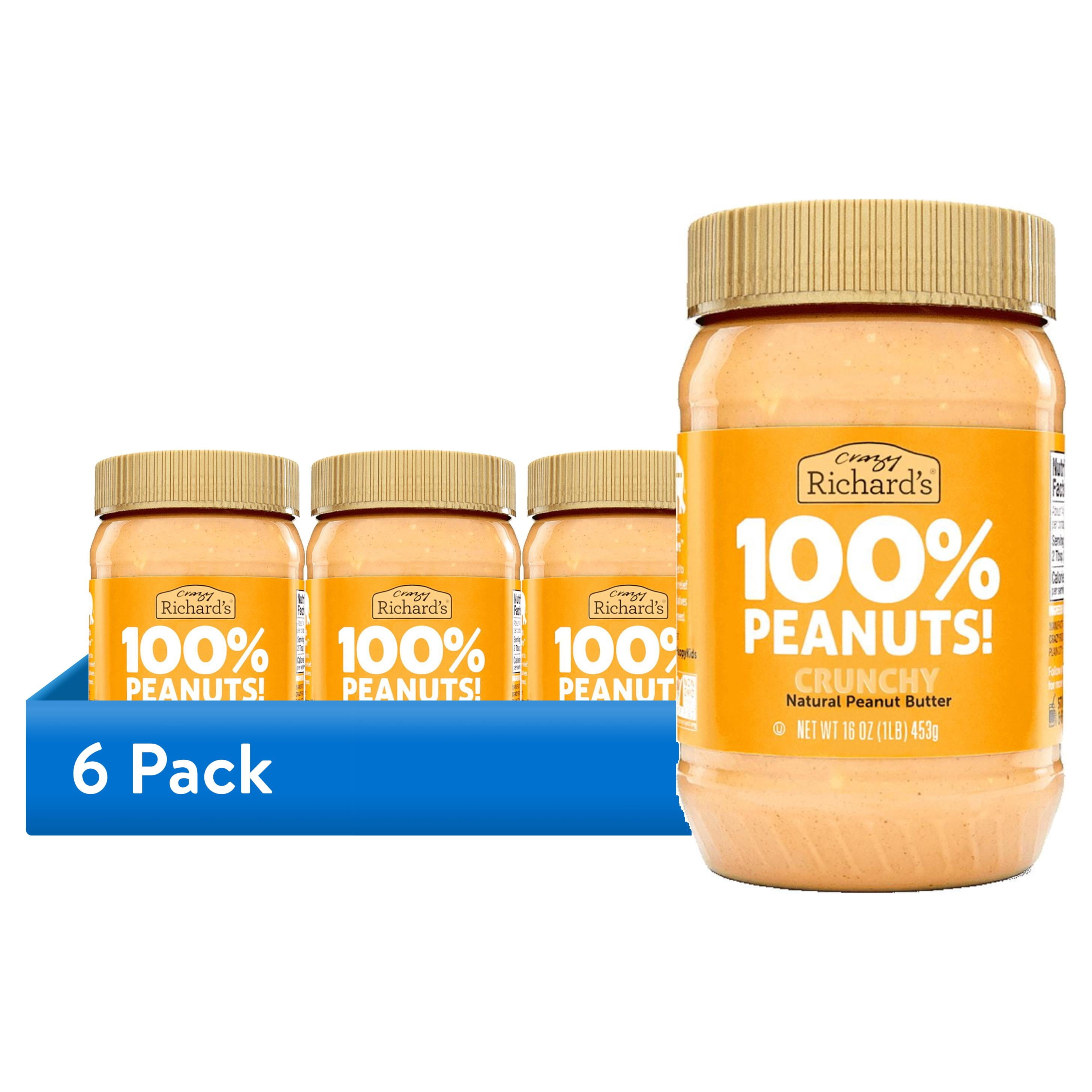 (6 pack) Crazy Richard's Cruncy Peanut Butter 16oz - Walmart.com