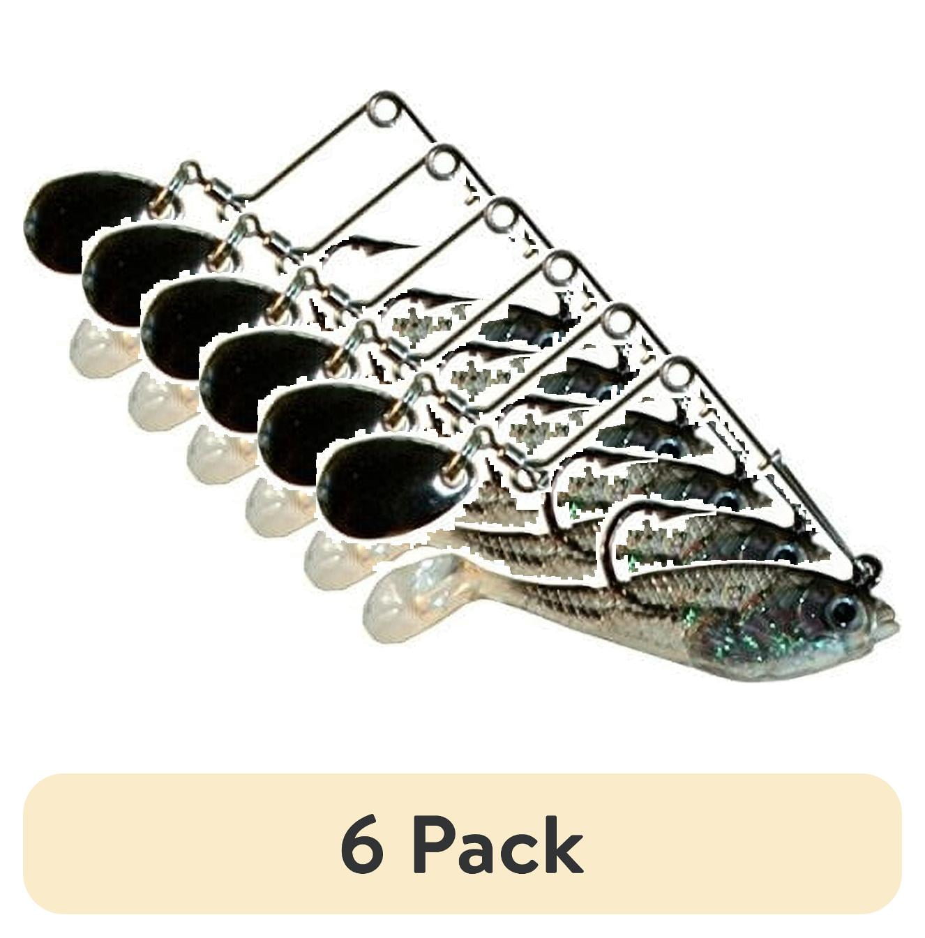 (6 pack) Creme 1.5" Spoiler Spin Shad Swim Bait Lure, Black Back ...