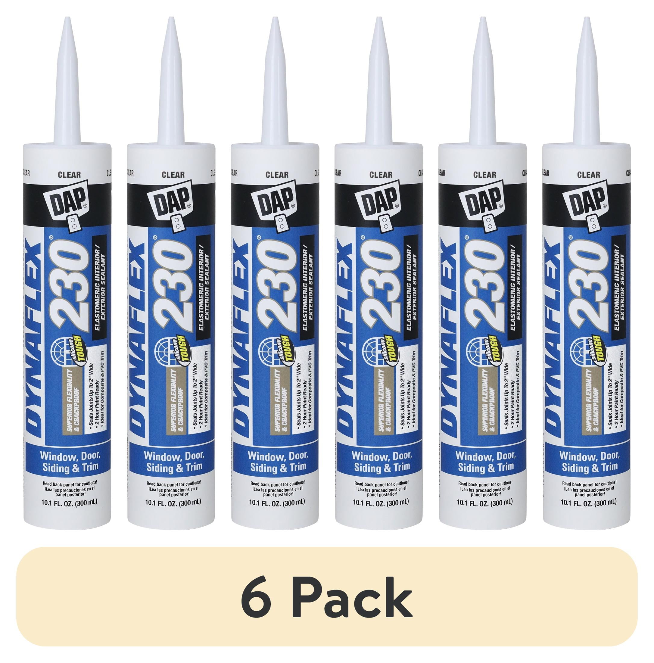 (6 pack) DAP Dynaflex 230 10.1 oz Clear Premium Sealant Caulk - Walmart.com