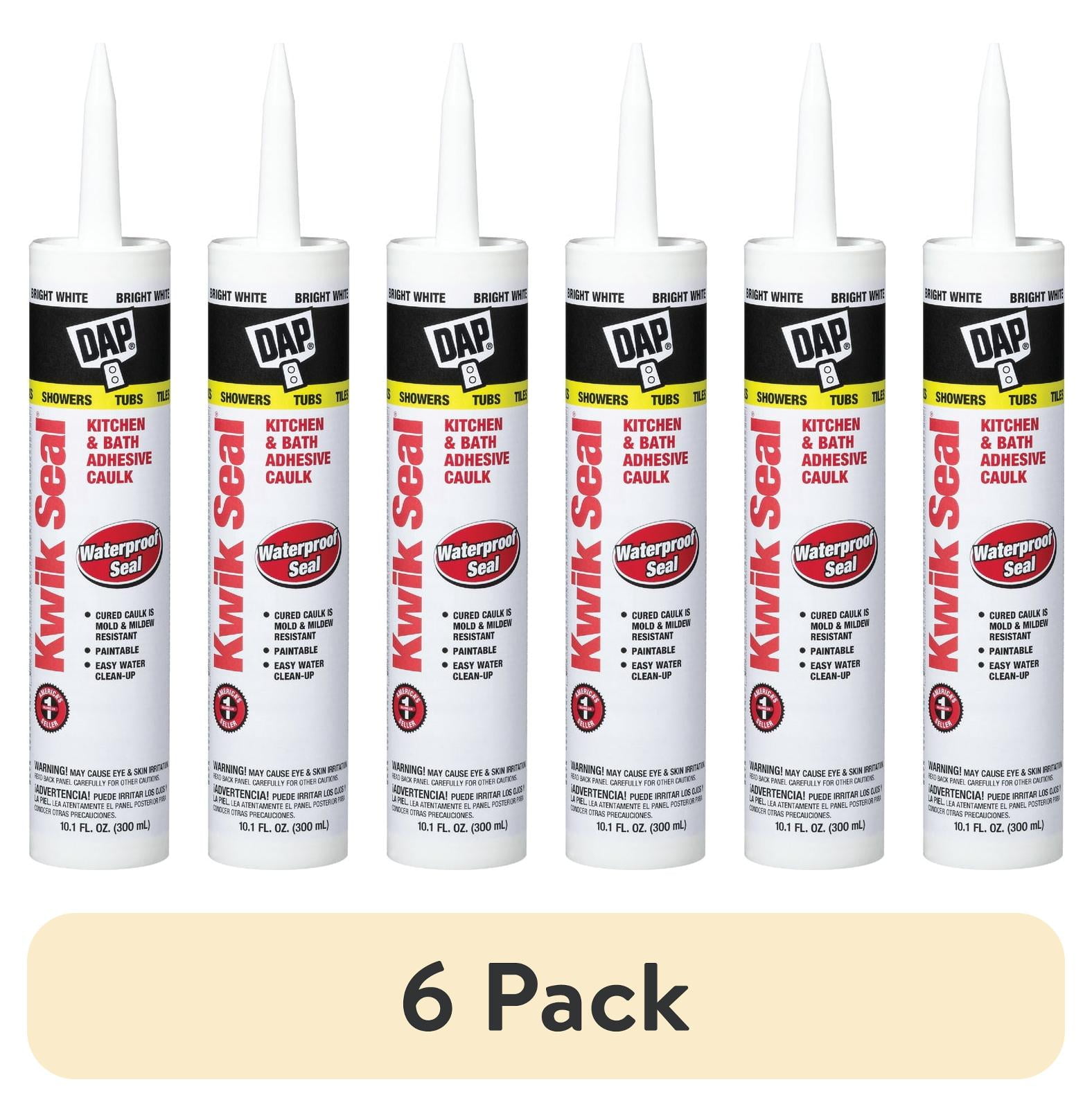 (6 pack) DAP Kwik Seal 10.1 oz White Adhesive Kitchen and Bath Acrylic ...