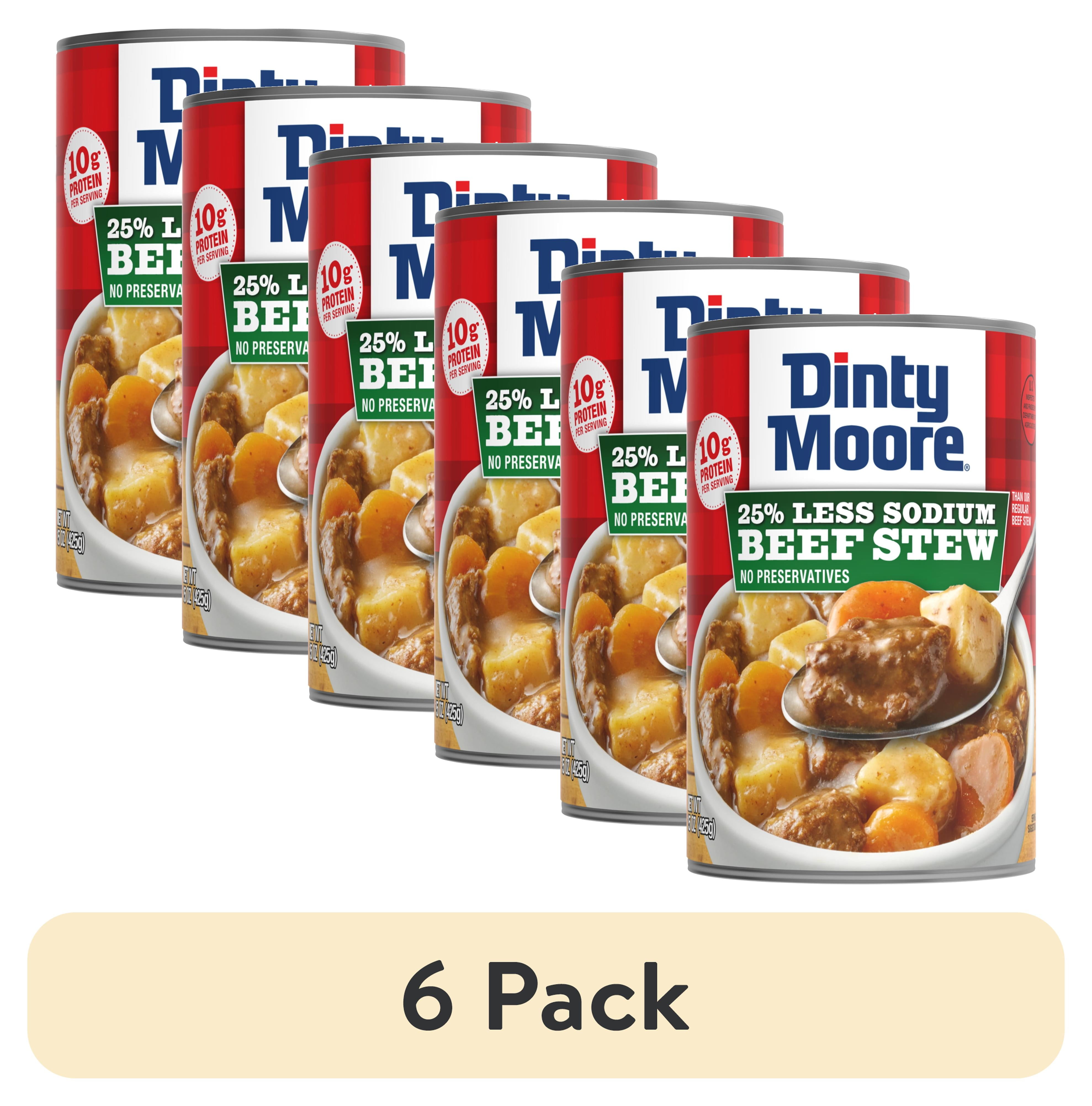 (6 pack) DINTY MOORE Beef Stew 25% Less Sodium 15oz Can - Walmart.com