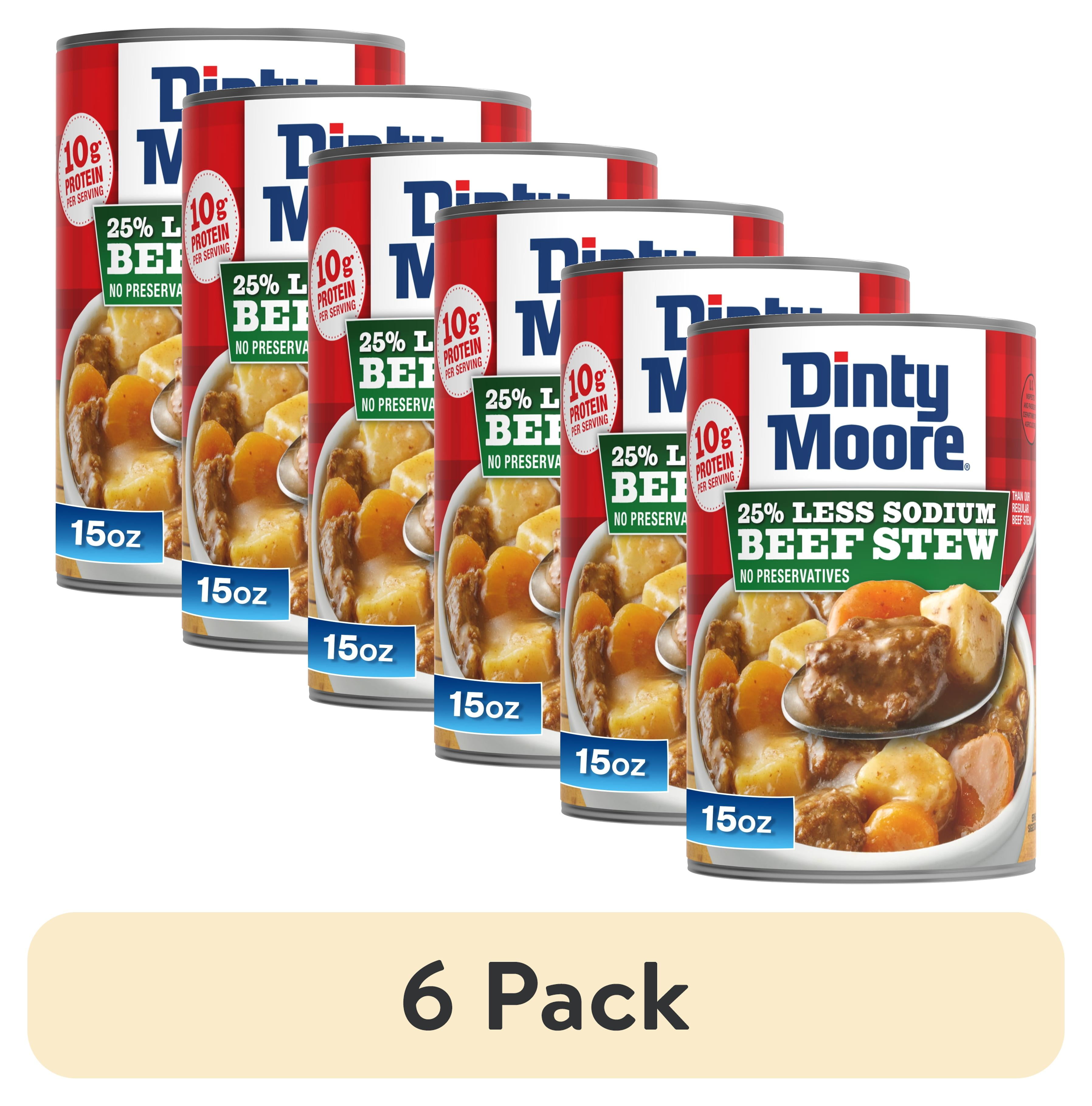 (6 pack) DINTY MOORE Beef Stew 25% Less Sodium 15oz Can - Walmart.com