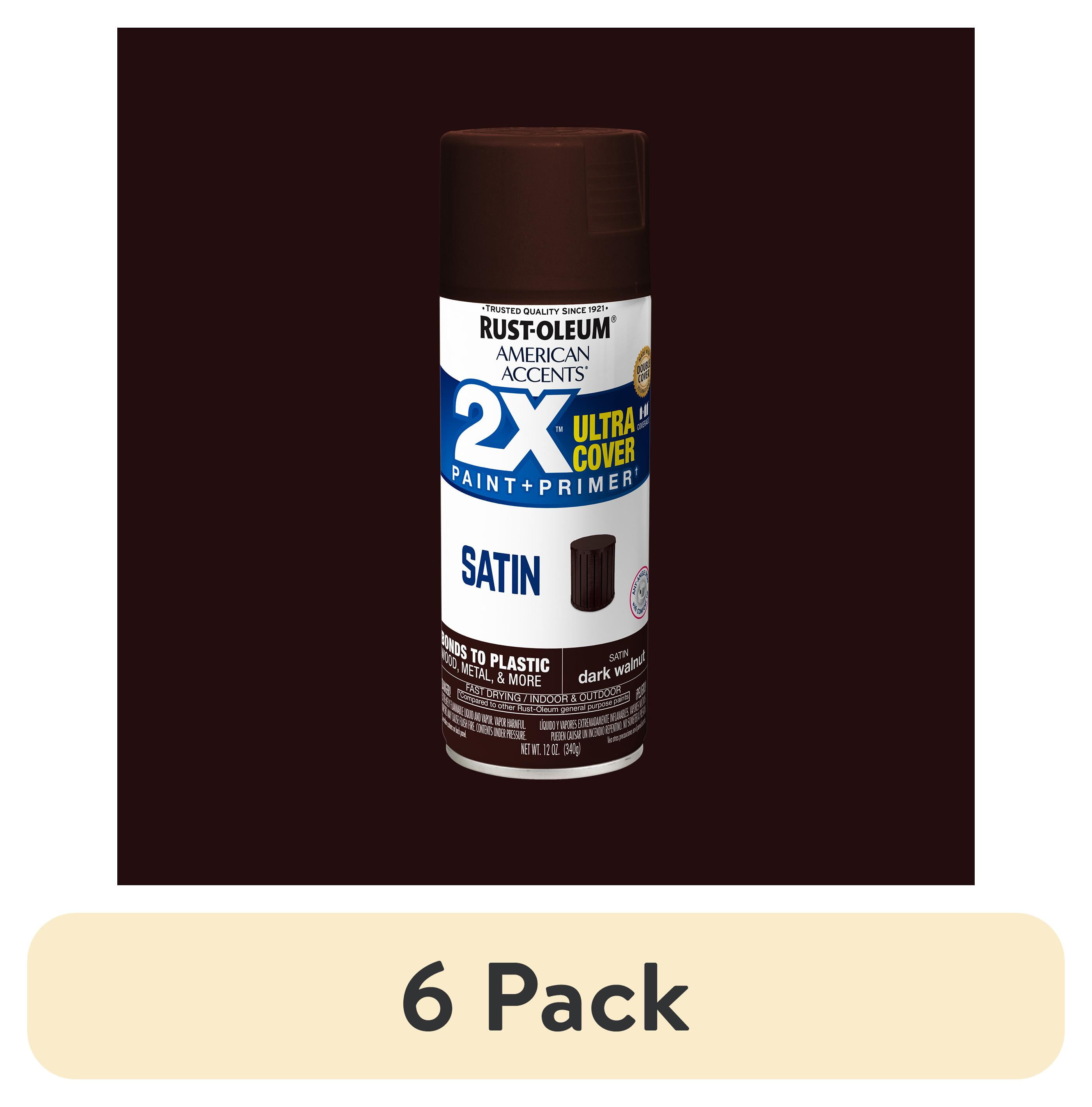 (6 pack) Dark Walnut, Rust-Oleum American Accents 2X Ultra Cover Satin ...