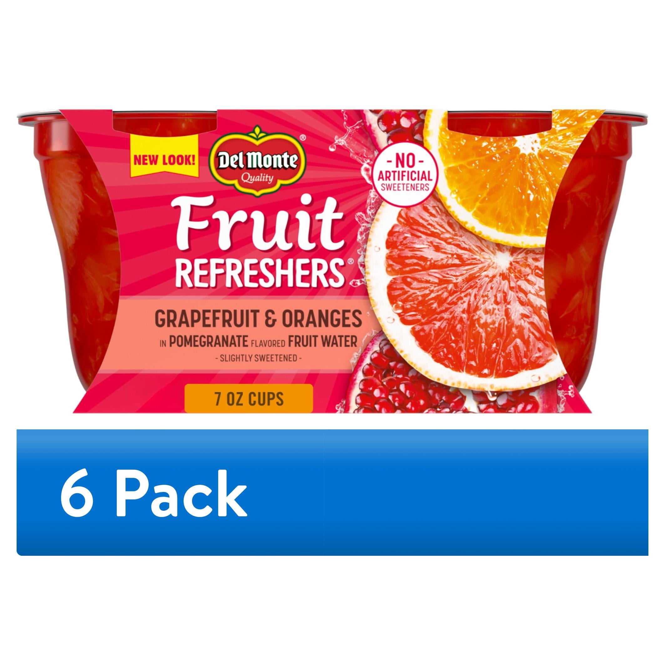 (6 pack) Del Monte Fruit refreshers Grapefruit and Oranges Fruit Cup ...