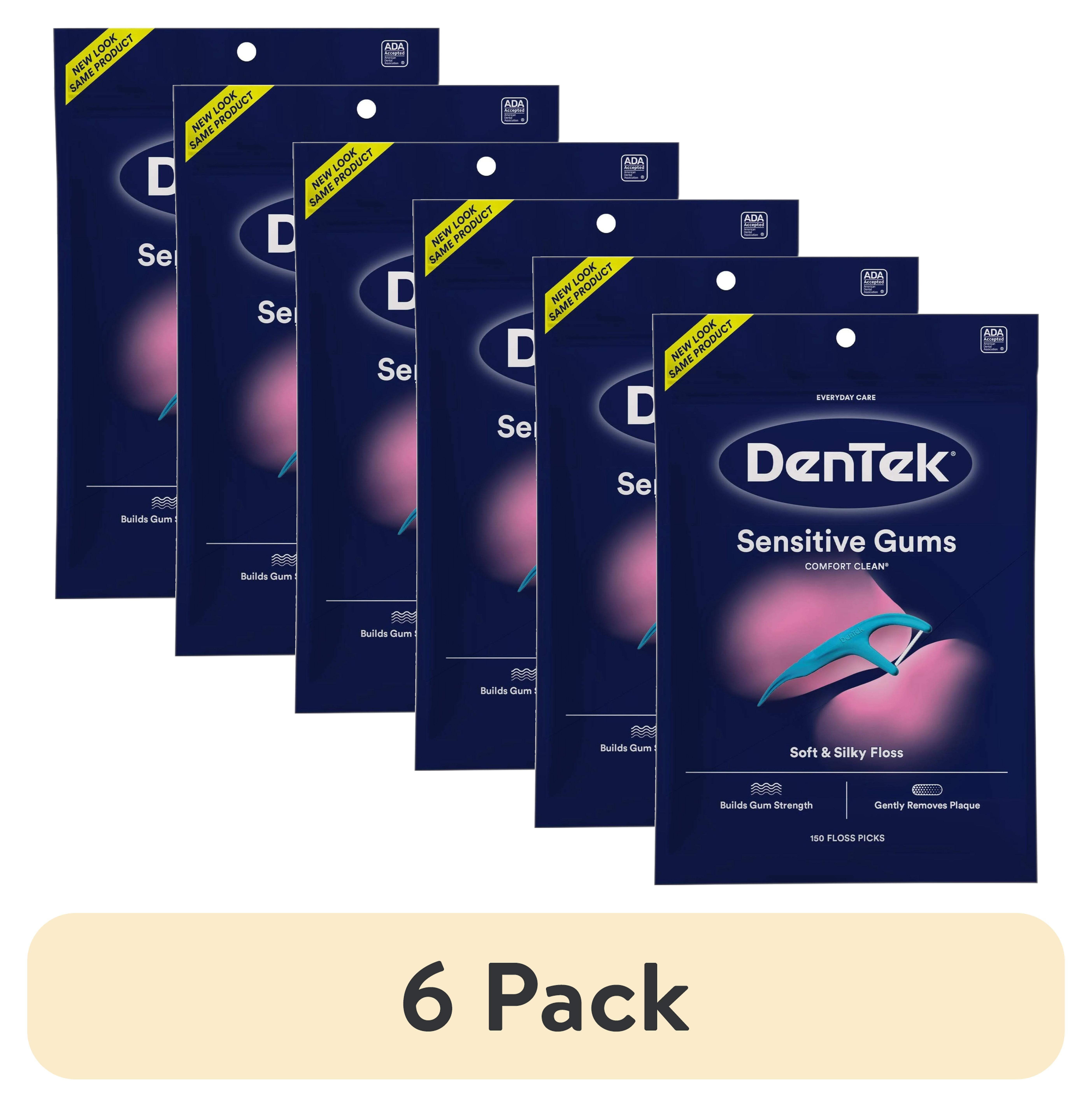 (6 pack) DenTek Sensitive Gums Floss Picks, Comfort Clean Soft & Silky ...
