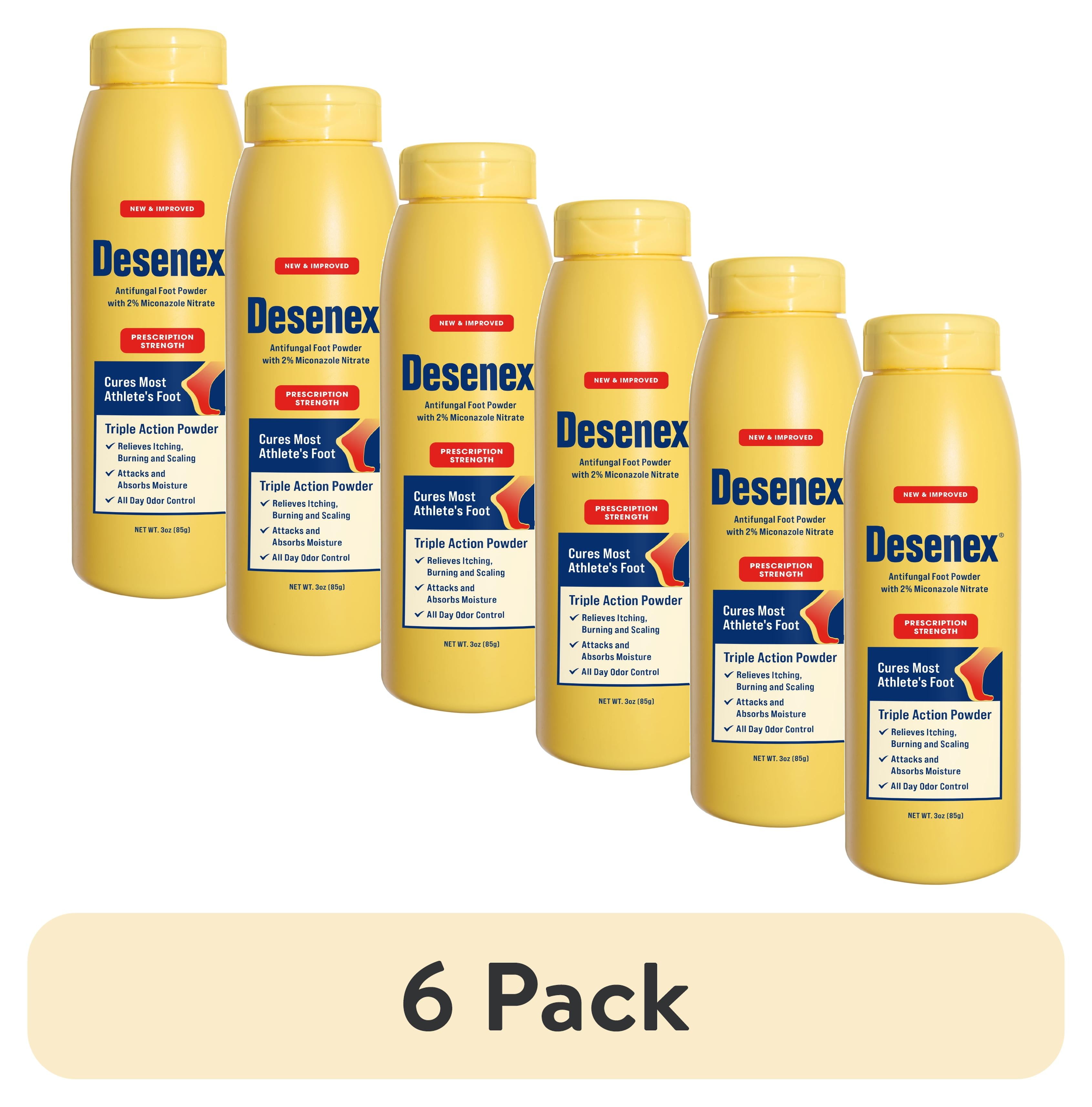 (6 pack) Desenex Anti-Fungal Foot Powder, Cures Most Athlete’s Foot, 2% ...