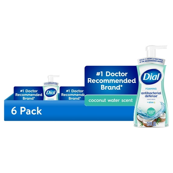 (6 pack) Dial Antibacterial Defense Coconut Water Scent Foaming Hand ...
