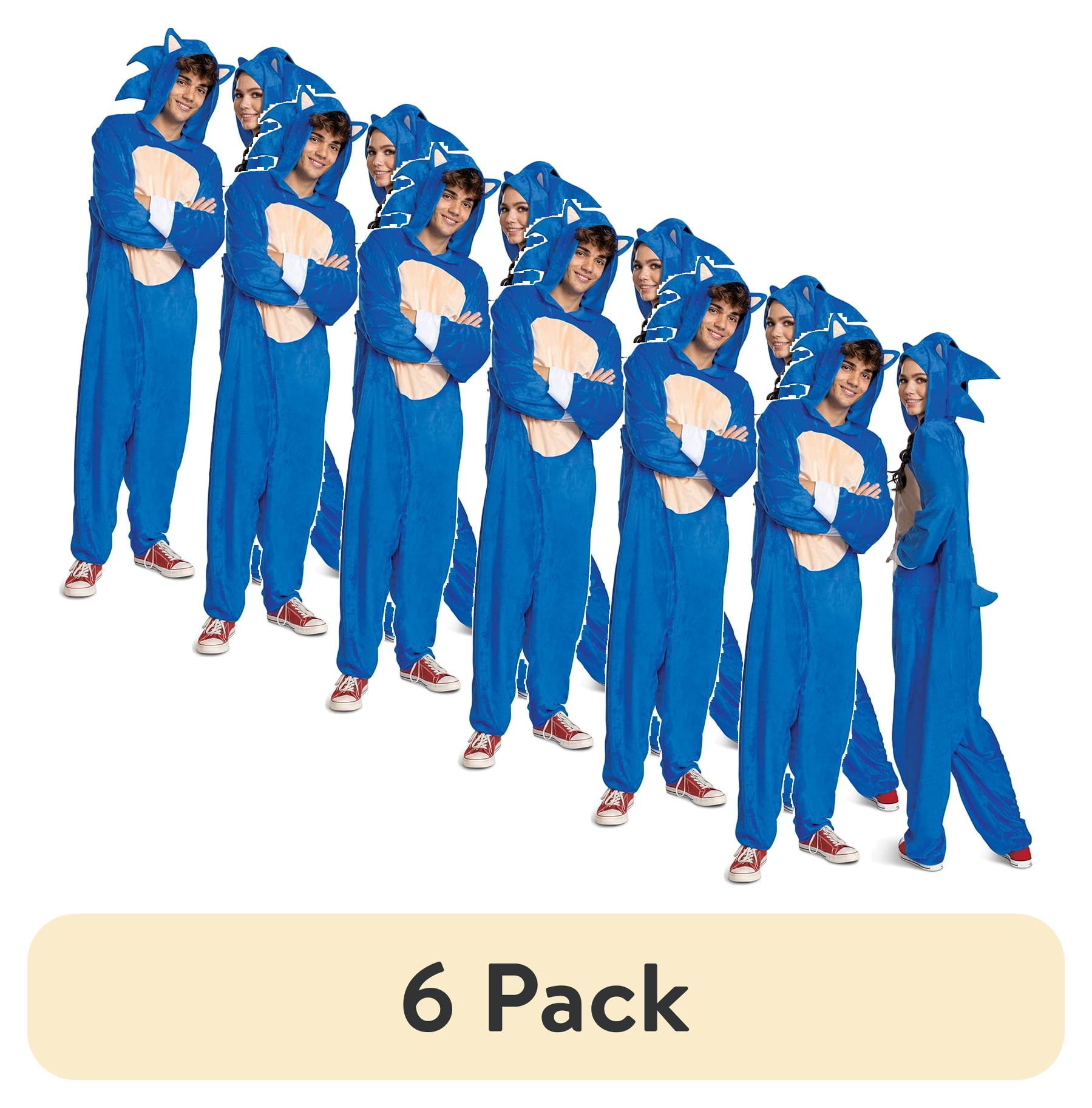 (6 pack) Disguise Adult Sonic the Hedgehog Movie Costume - Size Large/X ...