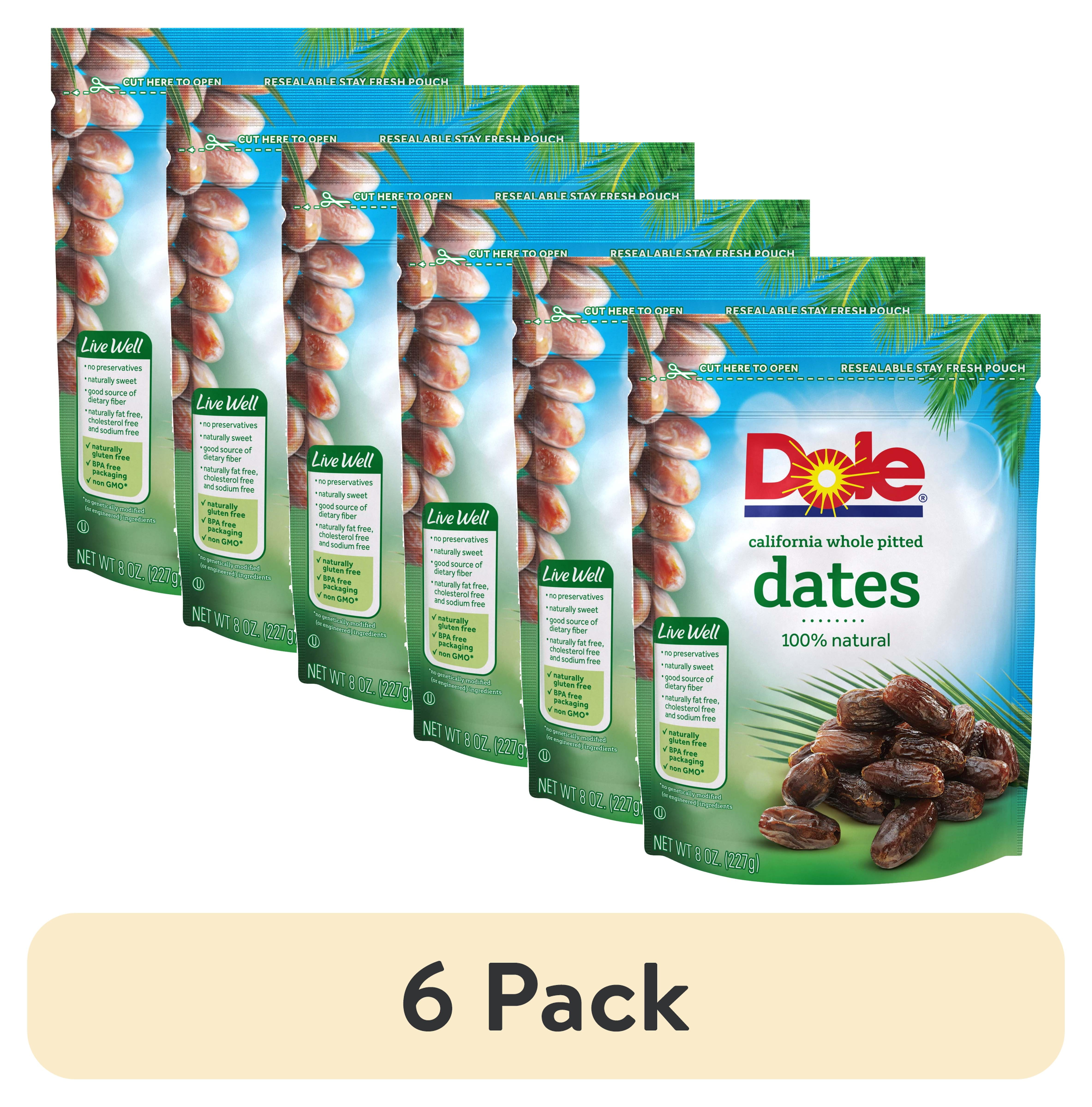 (6 pack) Dole California Pitted Dates, 8 Oz Snack - Walmart.com