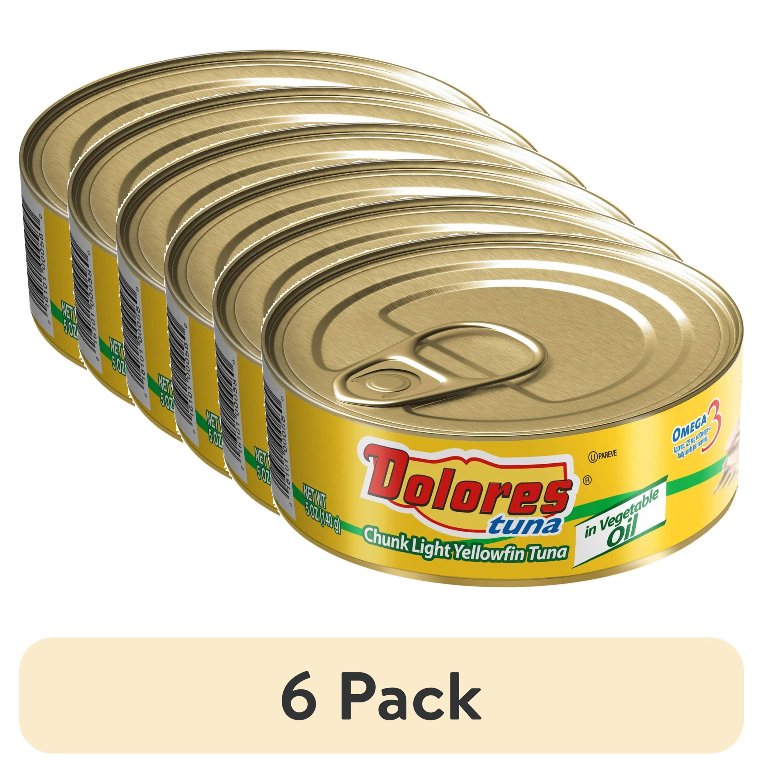 (6 pack) Dolores Tuna, Chunk Light Yellowfin Tuna in Vegetable Oil, 5 ...