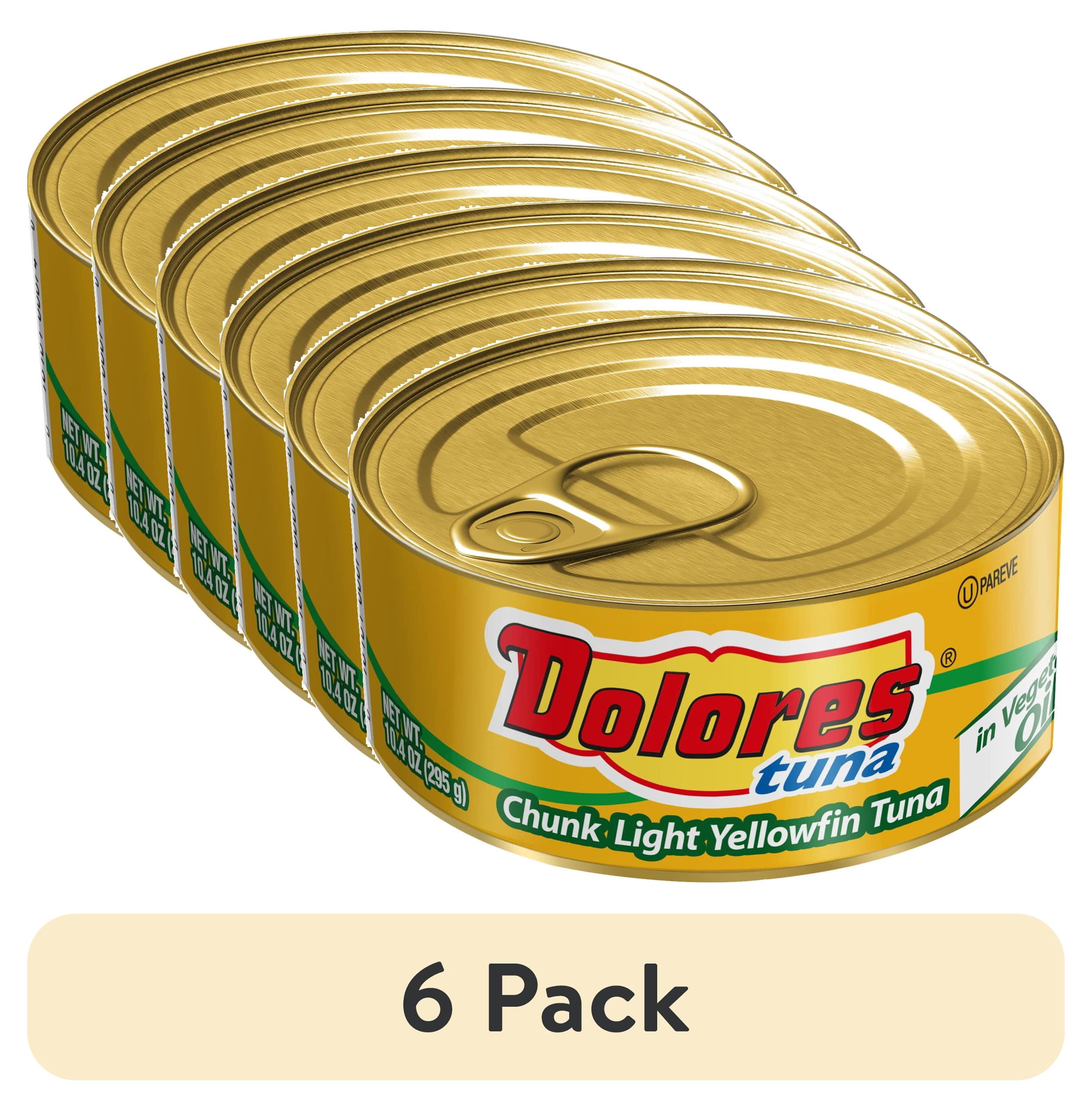(6 pack) Dolores Chunk Light Yellowfin Tuna in Vegetable Oil, Canned ...