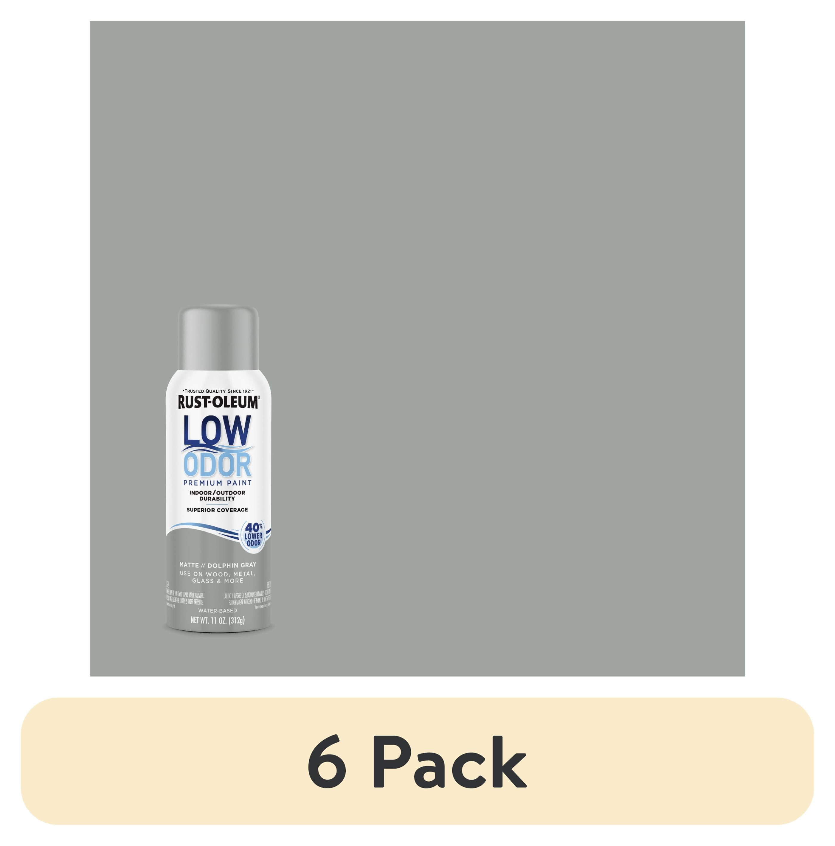 (6 pack) Dolphin Gray, Rust-Oleum Low Odor Premium Matte Spray Paint ...