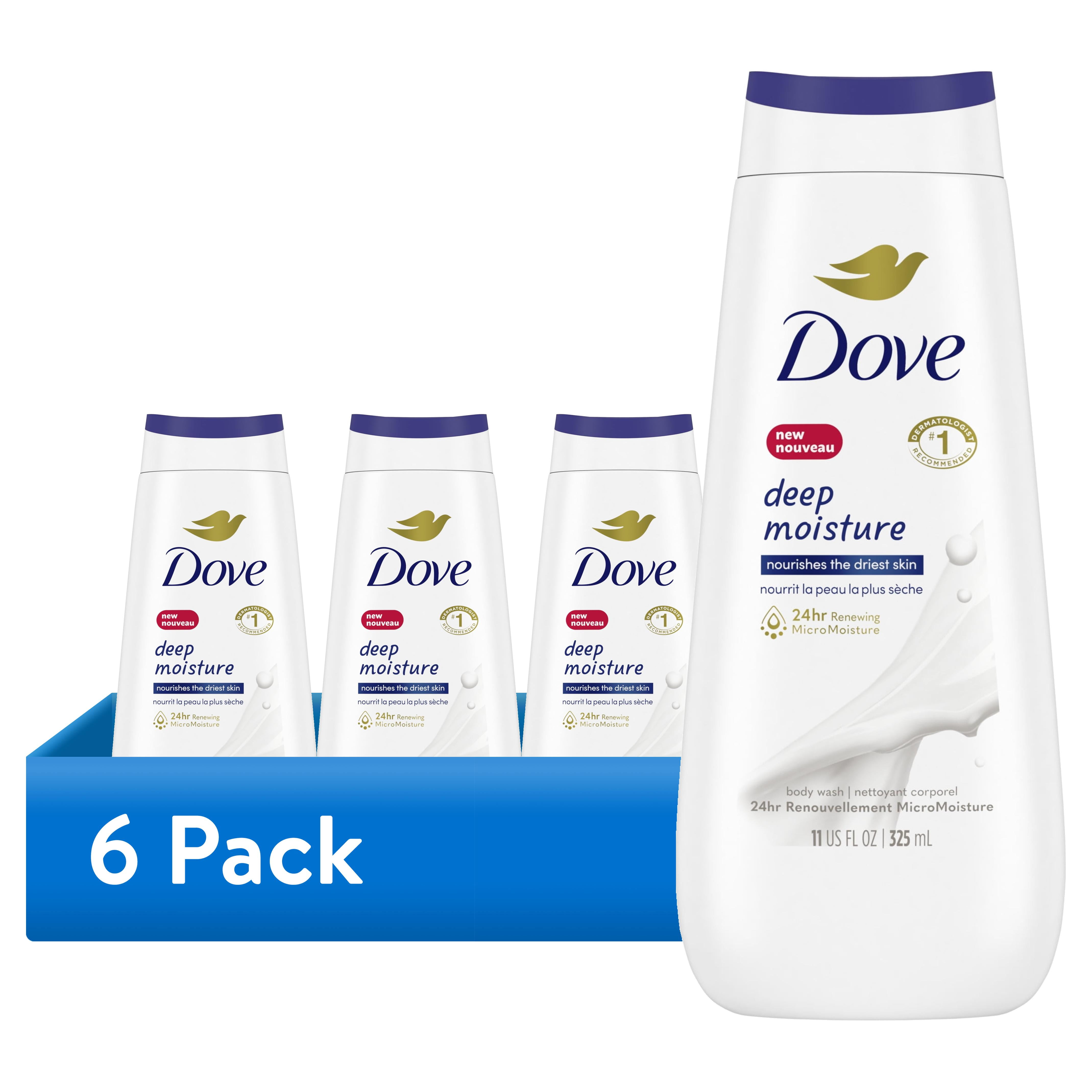 (6 pack) Dove Body Wash for Women Nourishing Deep Moisture Cleanser All ...