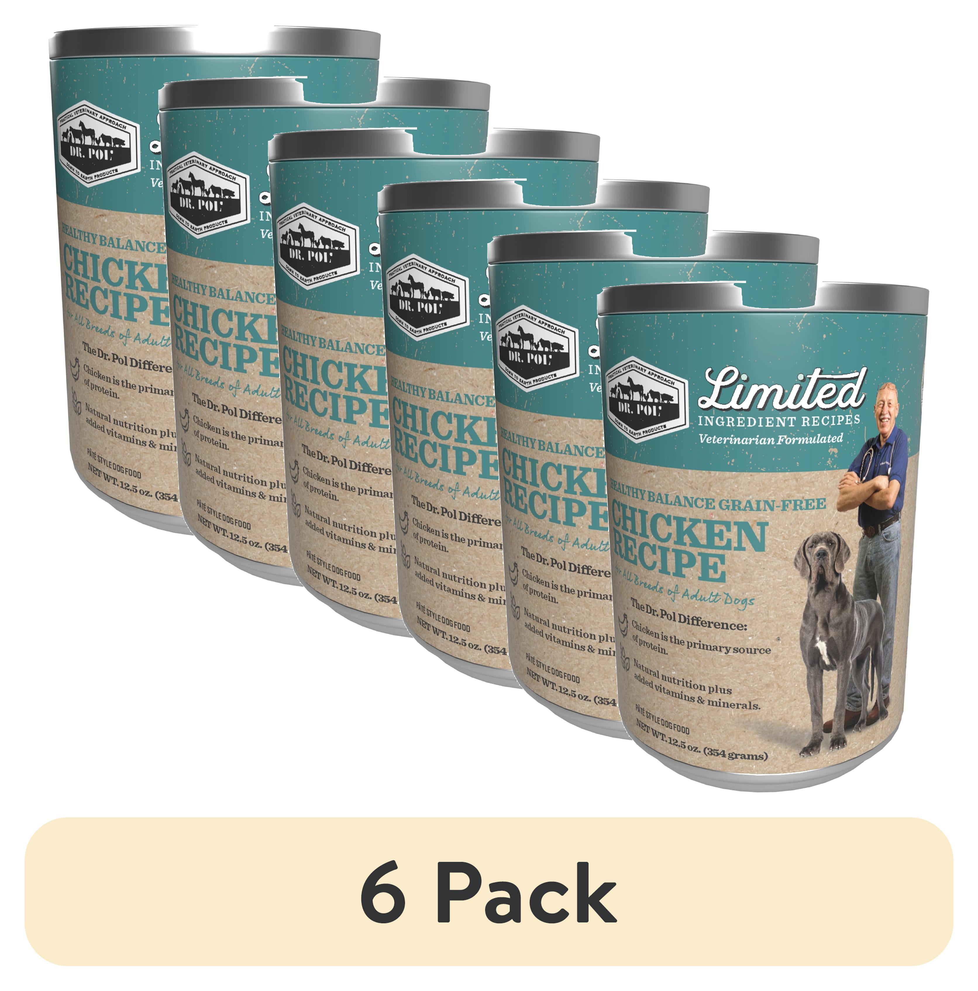 (6 pack) Dr. Pol Limited Ingredient Chicken Canned Dog Food, 12.5oz ...