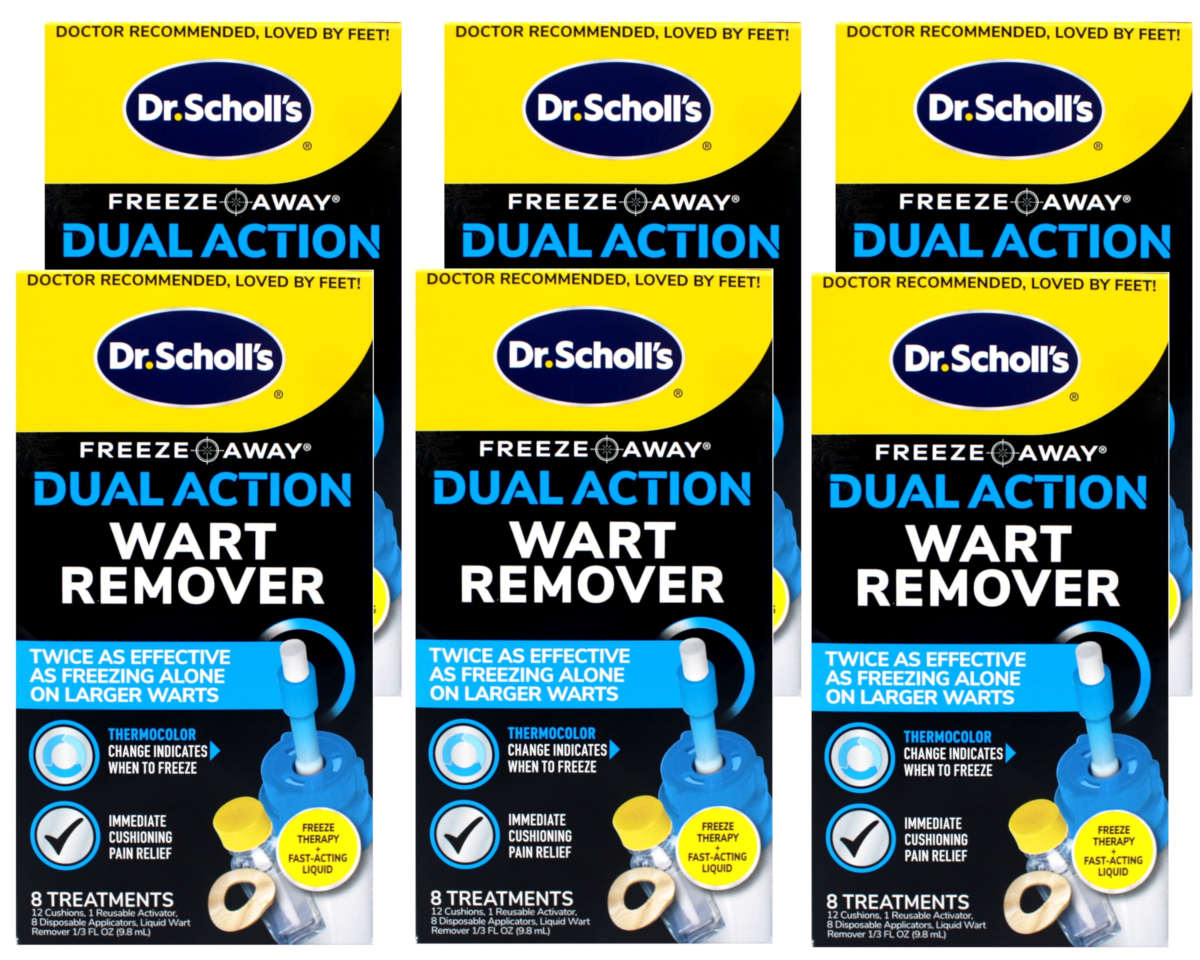 (6 pack) Dr. Scholl's Dual Action Freeze Away Wart Remover, Freeze ...