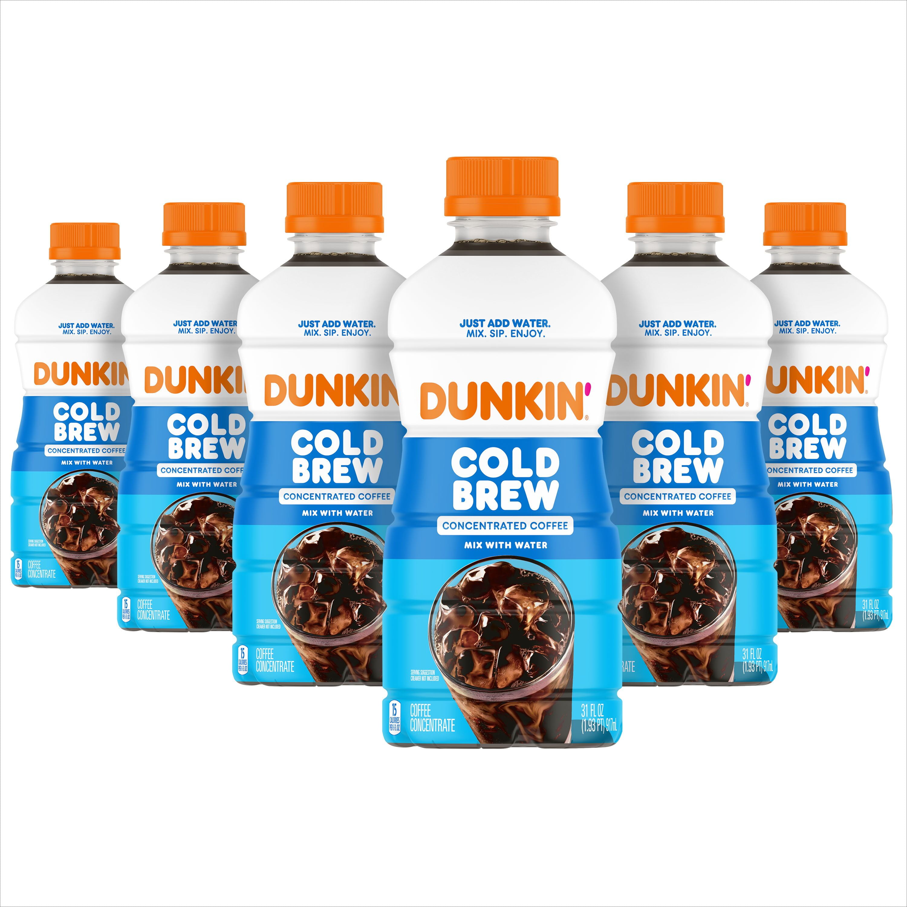 (6 pack) Dunkin’ Cold Brew Concentrated Coffee, 31 Fl oz Bottle ...