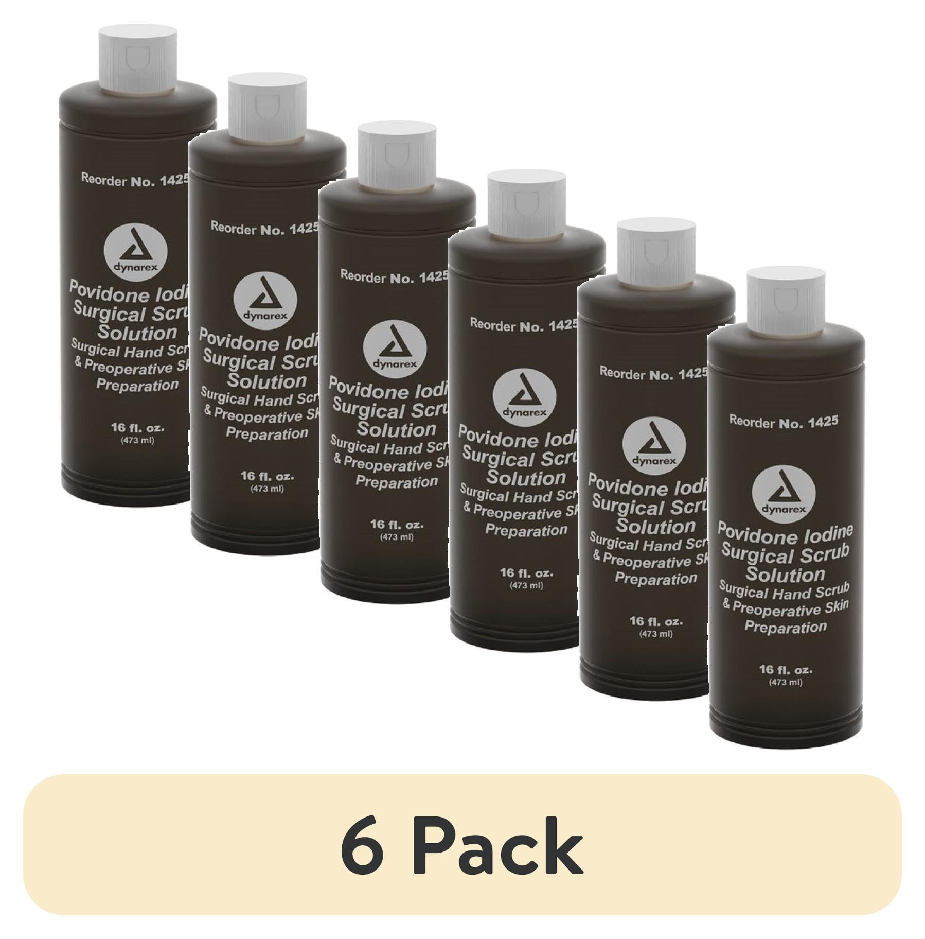 (6 pack) Dynarex Povidone Iodine Scrub Solution, First-Aid Antiseptic ...