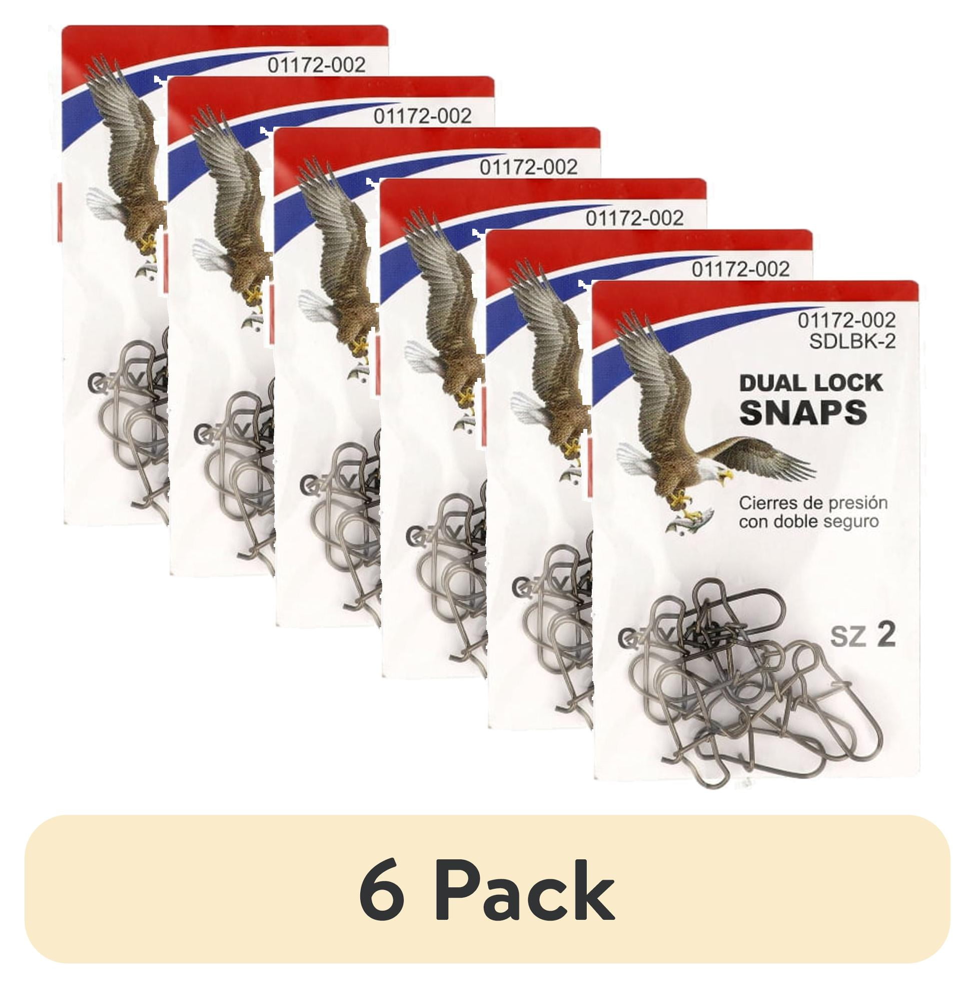 (6 pack) Eagle Claw Fishing Tackle, 01172-002 Dual Lock Snap, Black ...