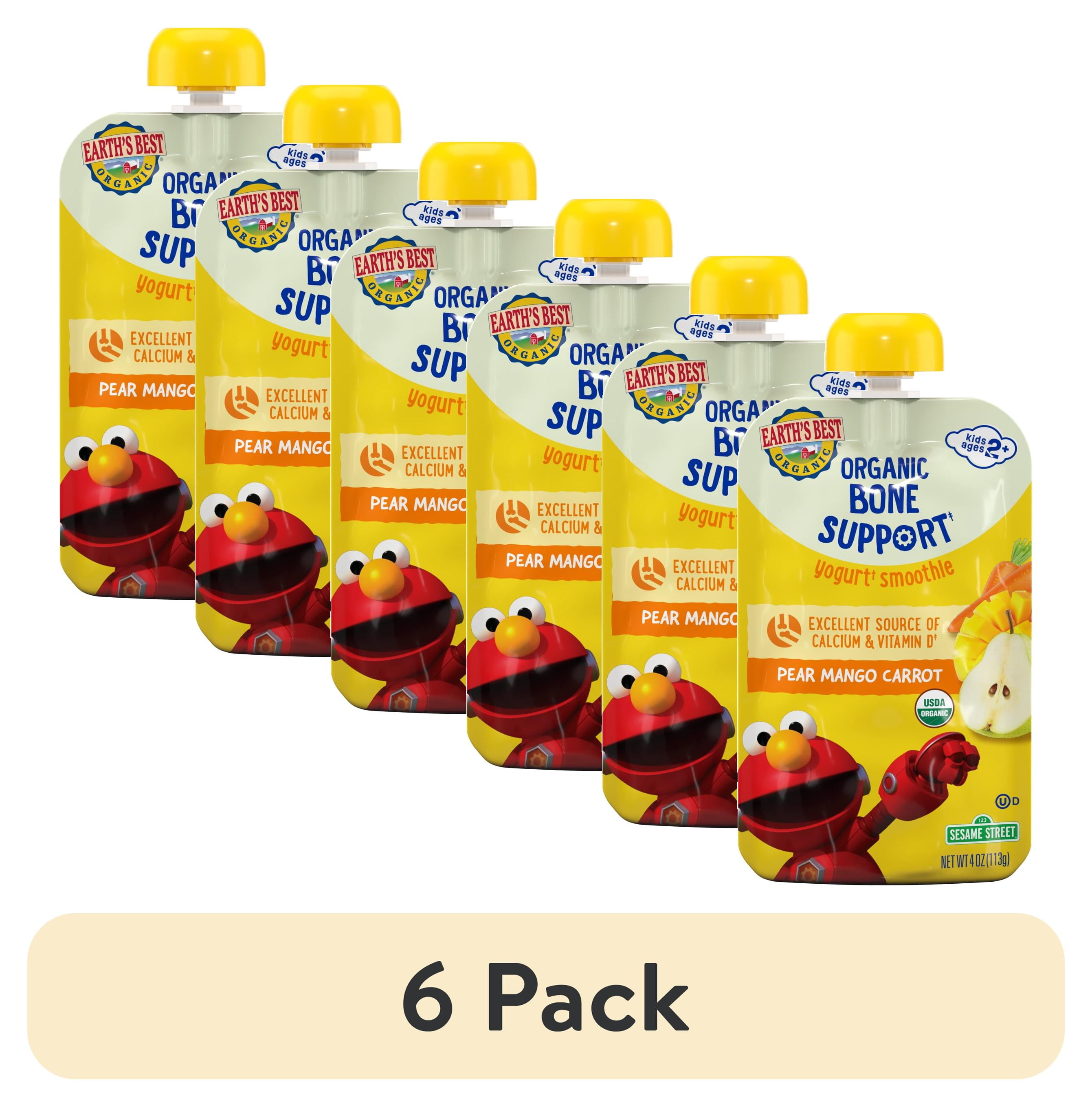 (6 pack) Earth's Best Organic Bone Support Toddler Food, Pear Mango ...