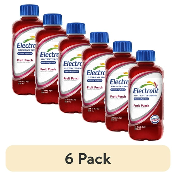 (6 pack) PR Electrolit Electrolyte Drink, Fruit Punch, 21.0 oz Bottle, - Walmart.com